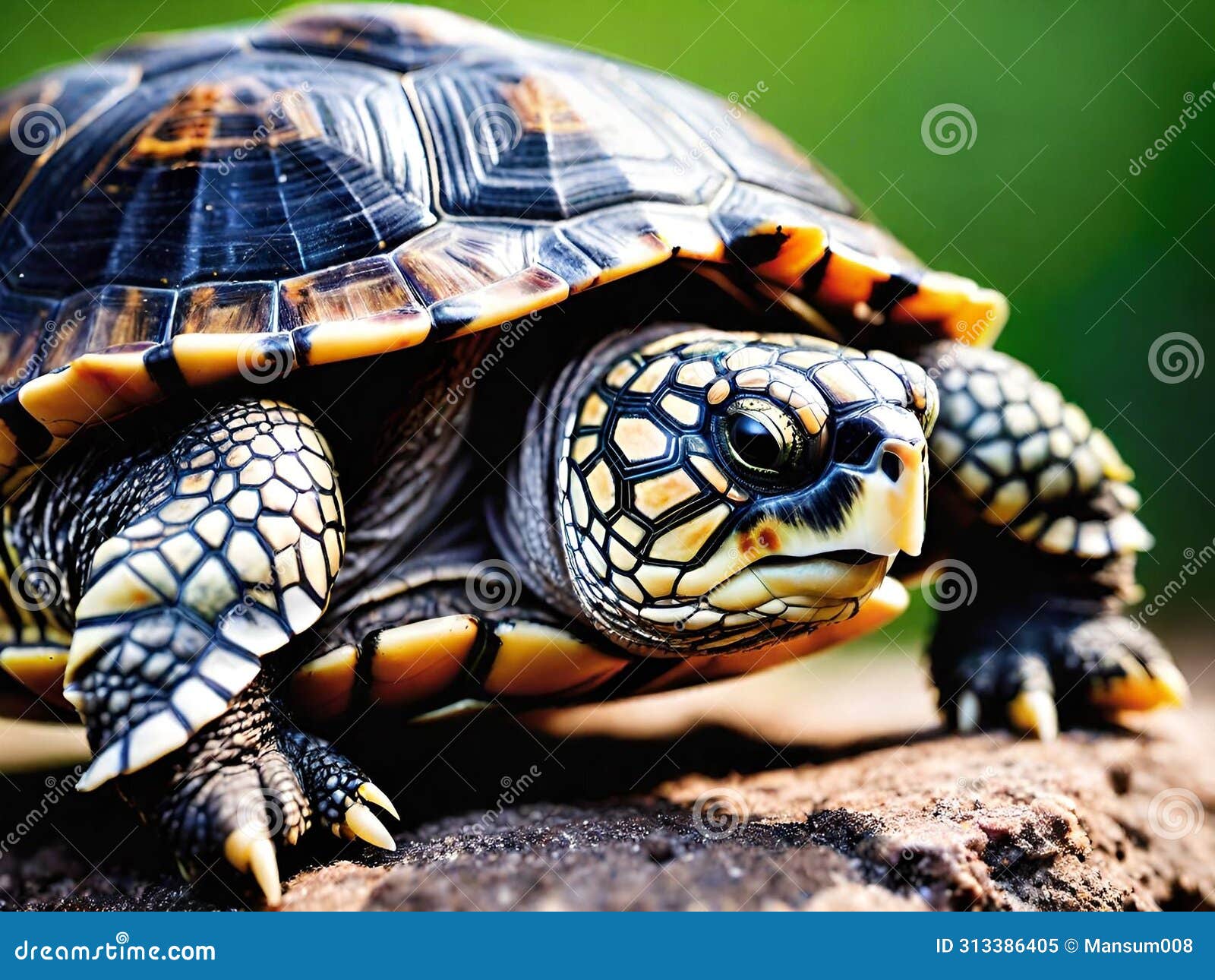 Turtle on the ground stock illustration. Illustration of reptile ...