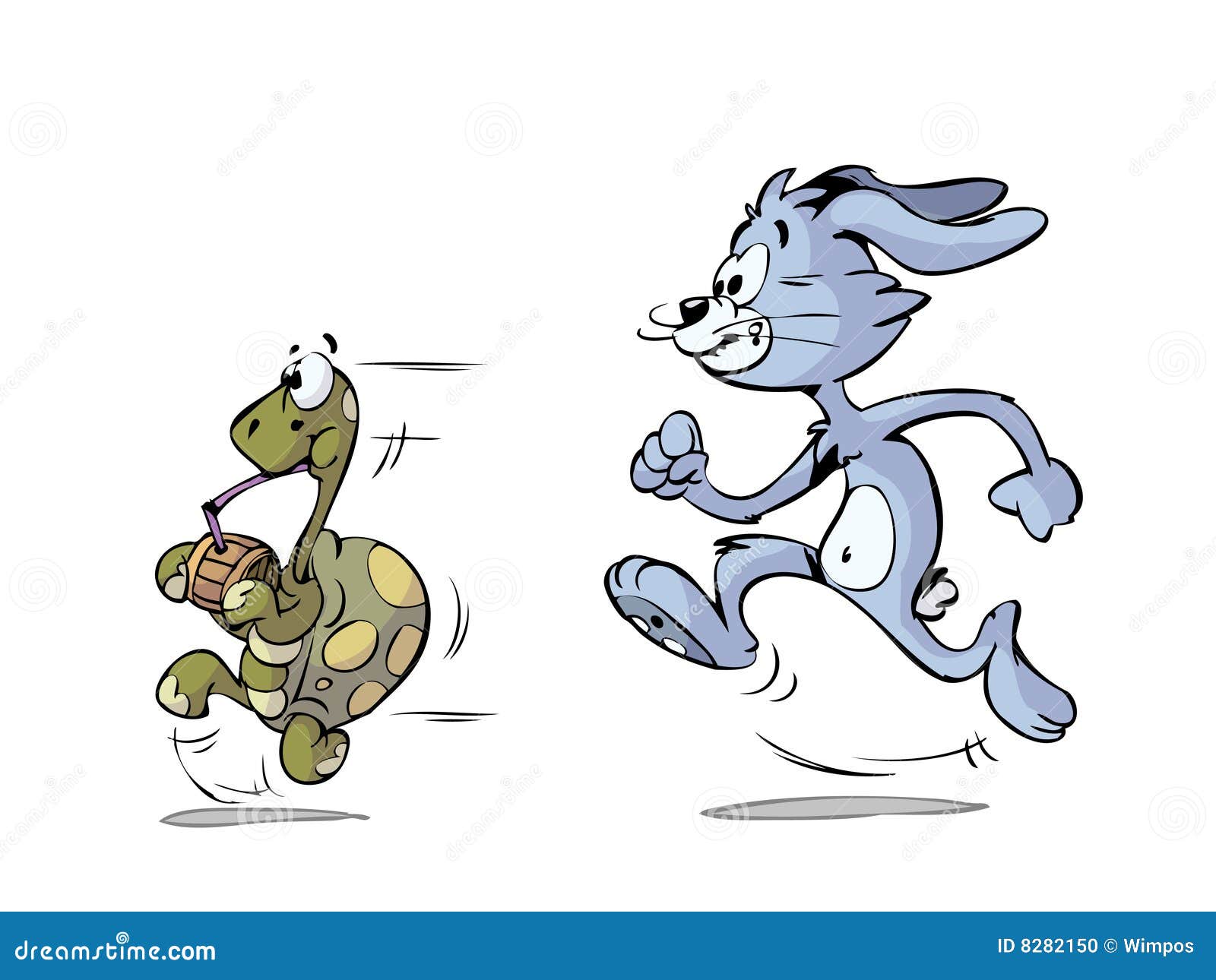 Turtle and hare running stock vector. Image of cartoon - 8282150