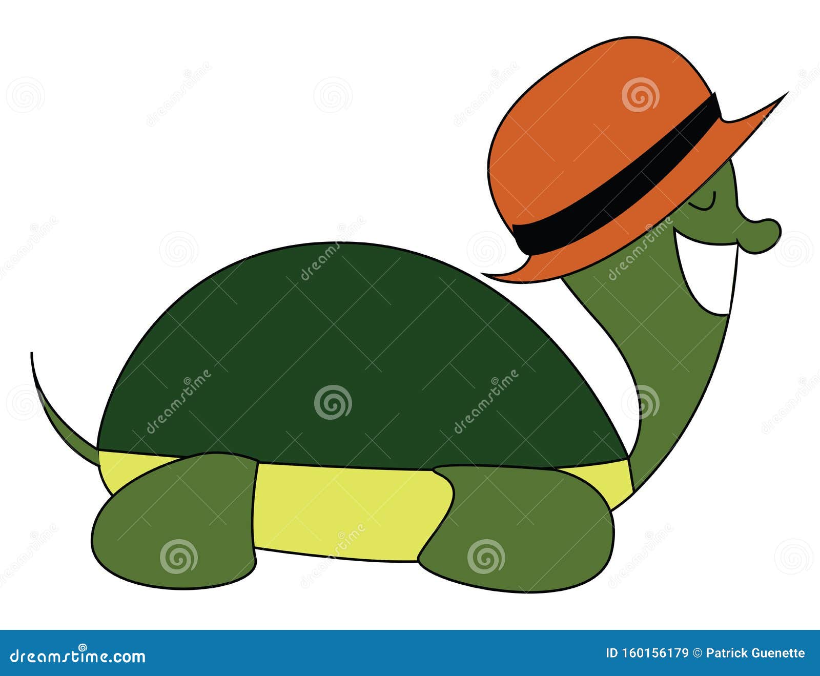 A Turtle with a Hat Vector or Color Illustration Stock Vector ...