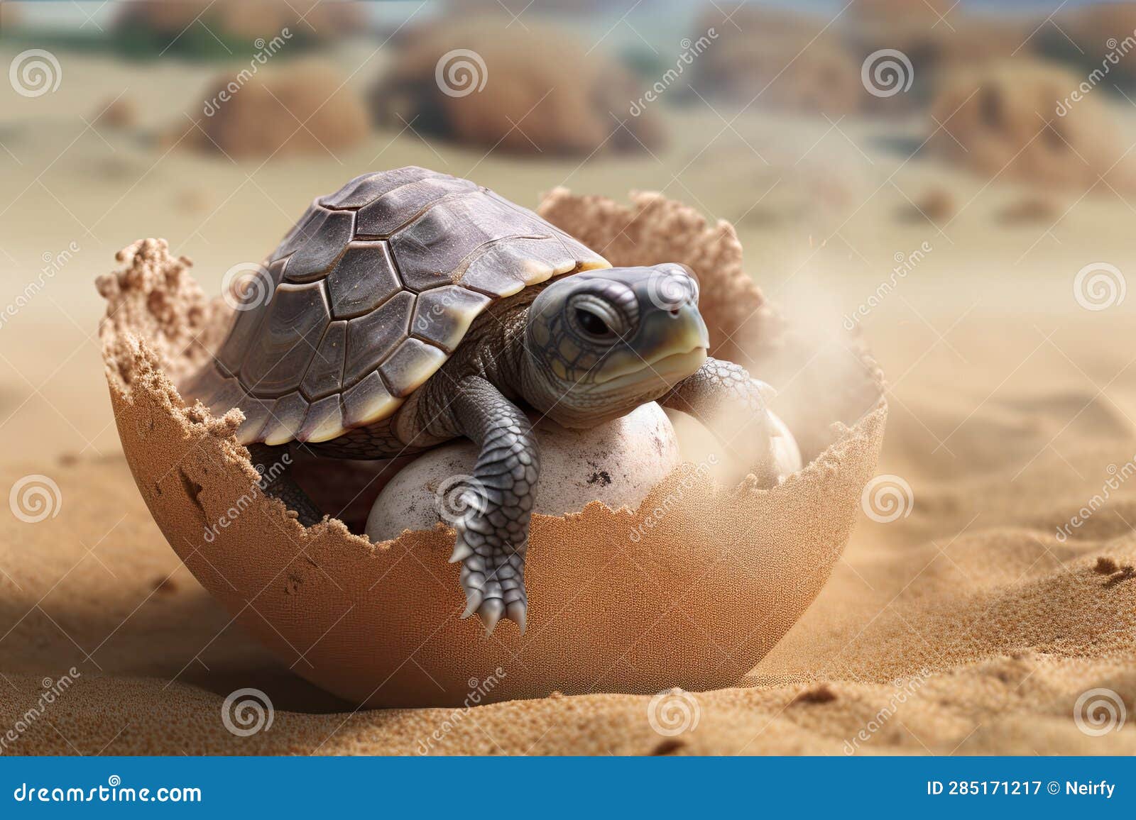 Turtle hatching stock image. Image of small, cute, speed - 285171217