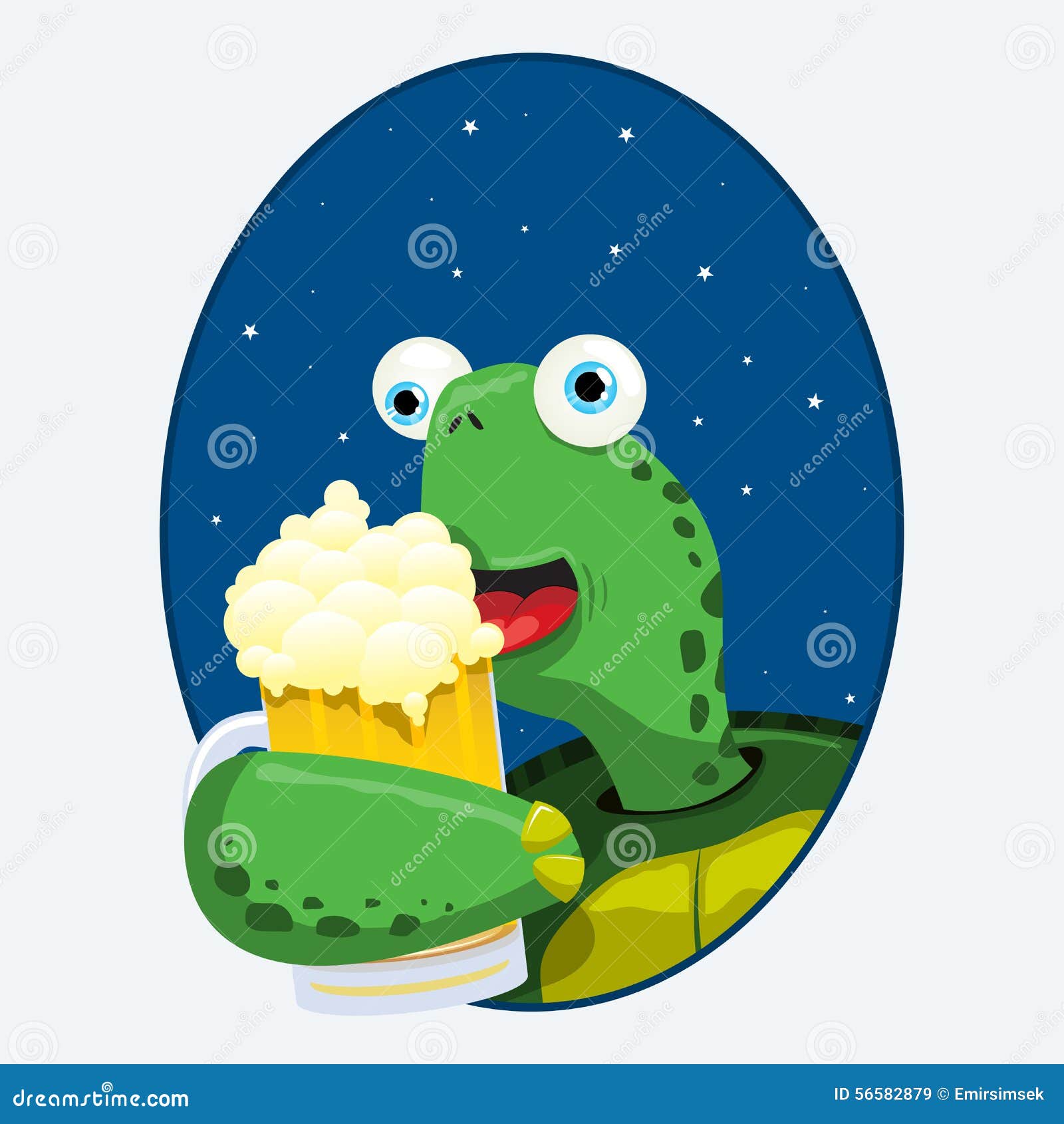 Turtle Having a Beer stock vector. Illustration of tortoise - 56582879
