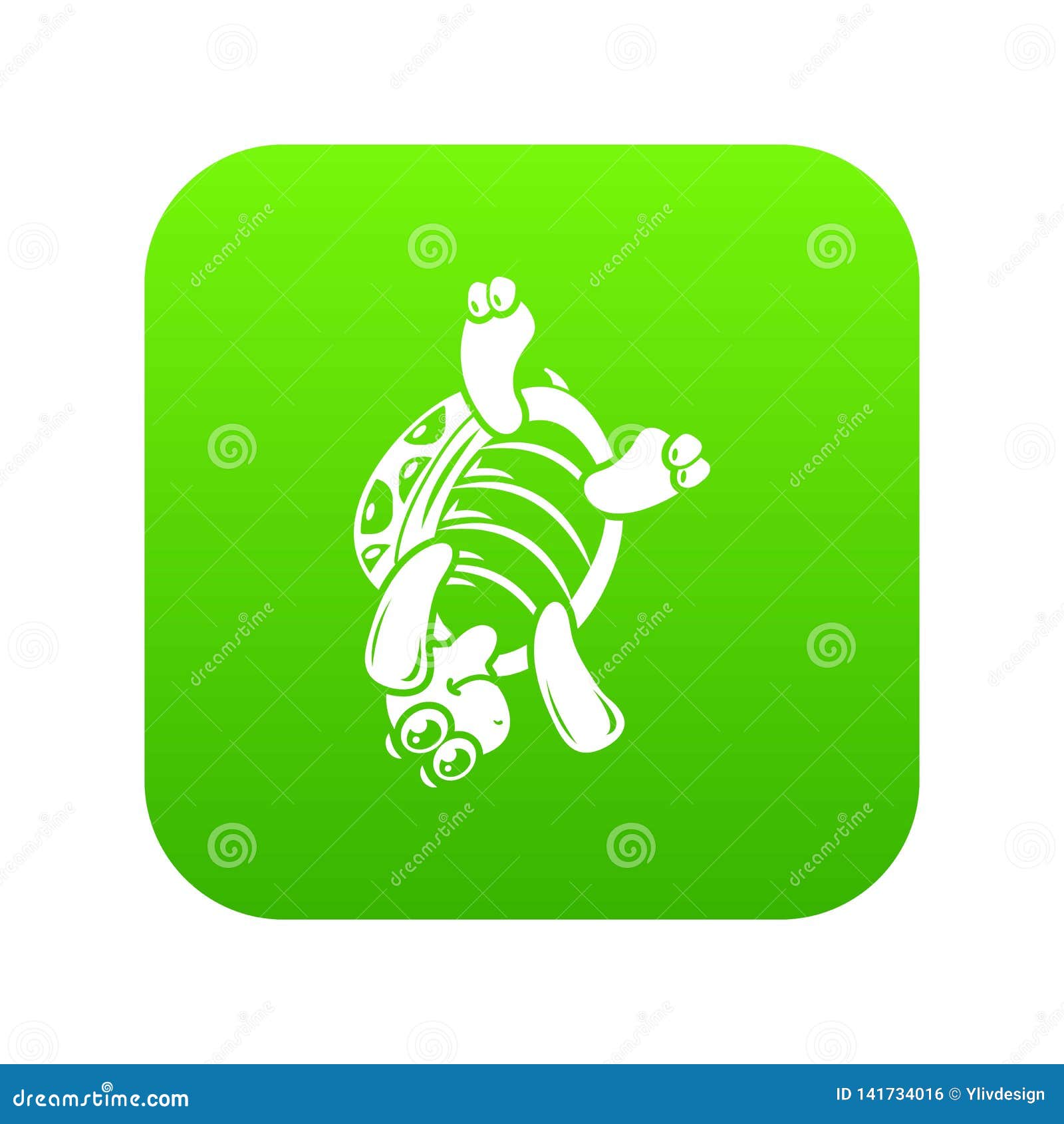 Turtle on Head Icon, Simple Style Stock Vector - Illustration of ...