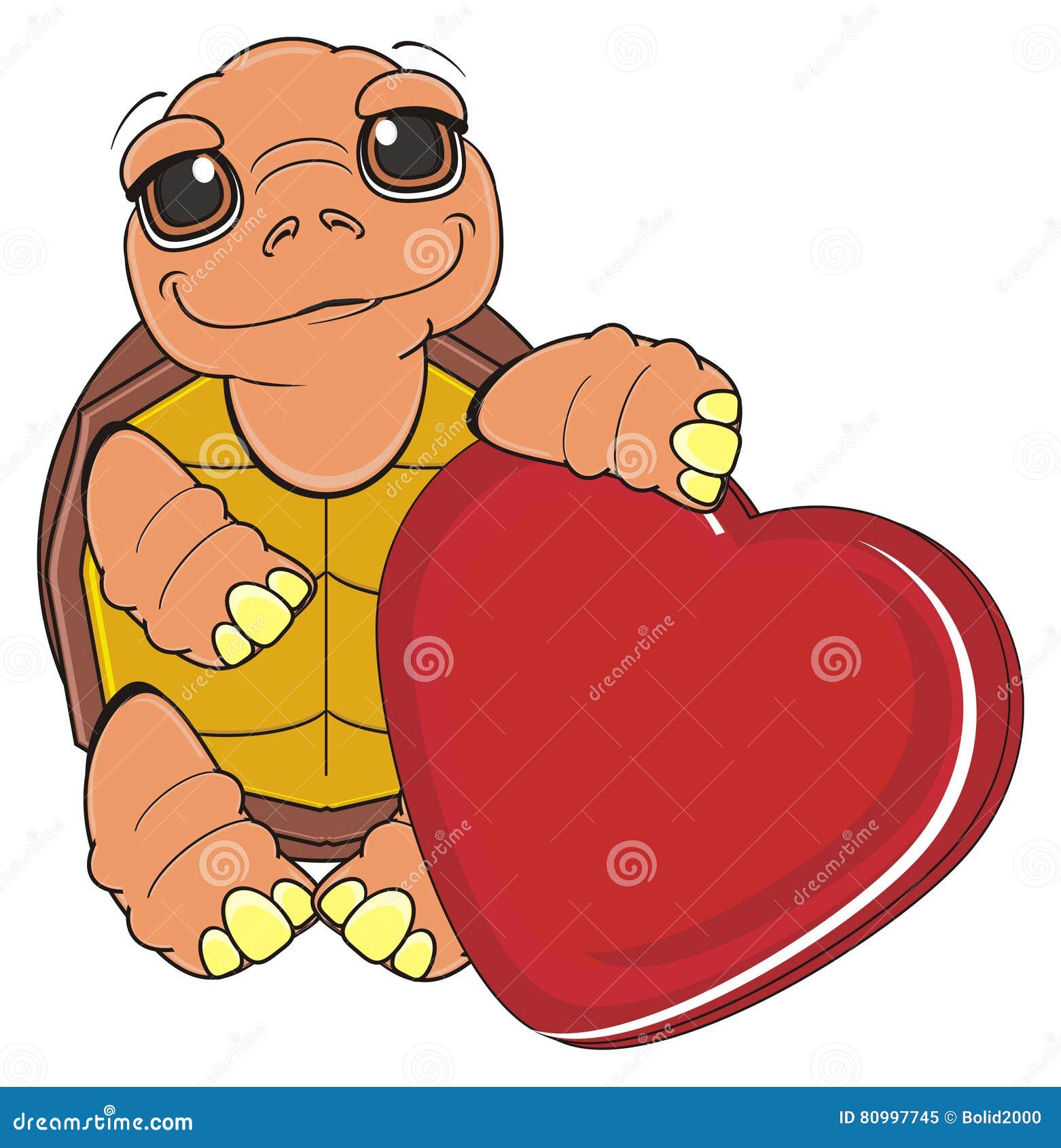 Turtle with heart stock illustration. Illustration of hold - 80997745