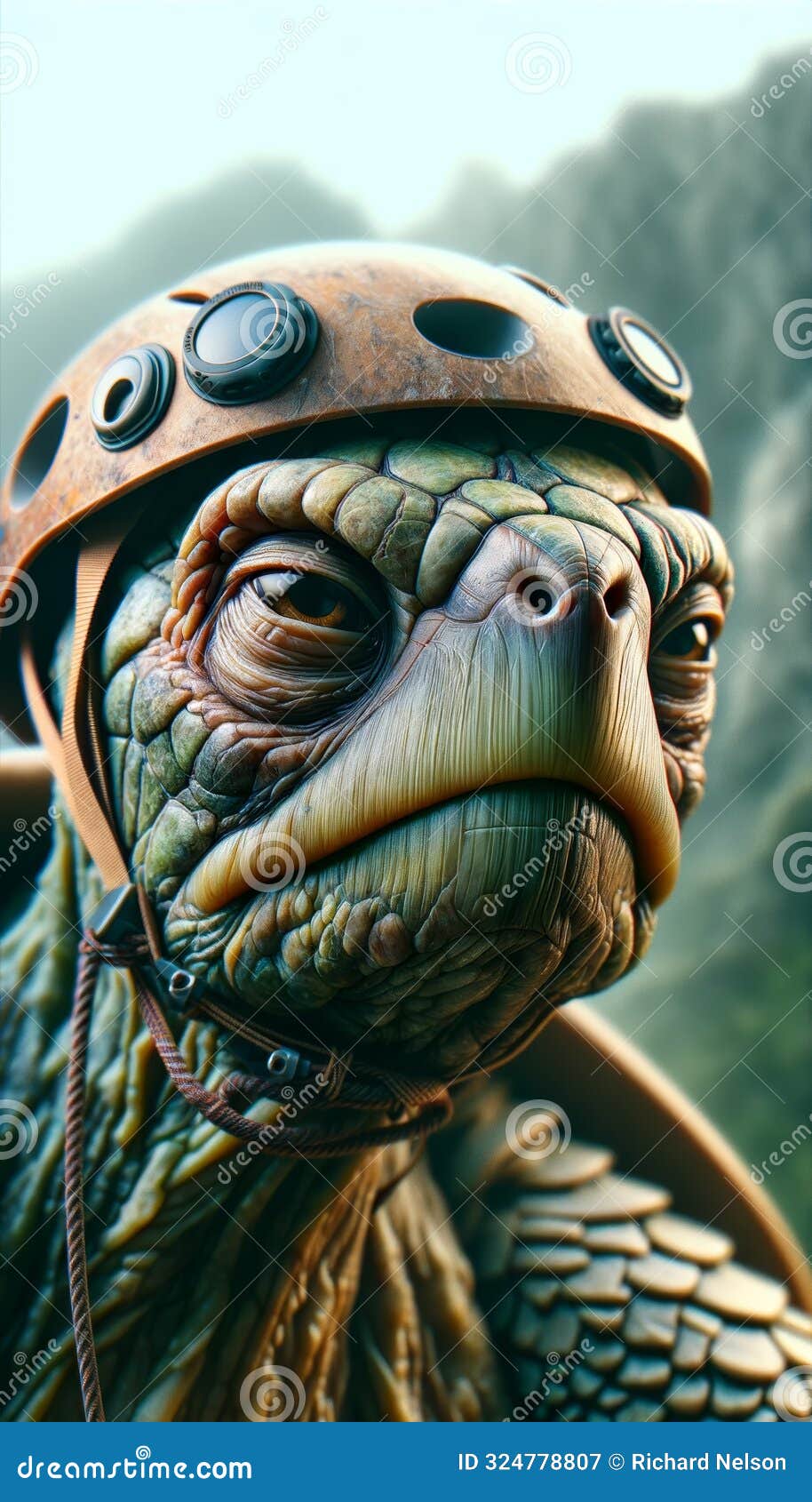 Turtle with helmet stock illustration. Illustration of animal - 324778807