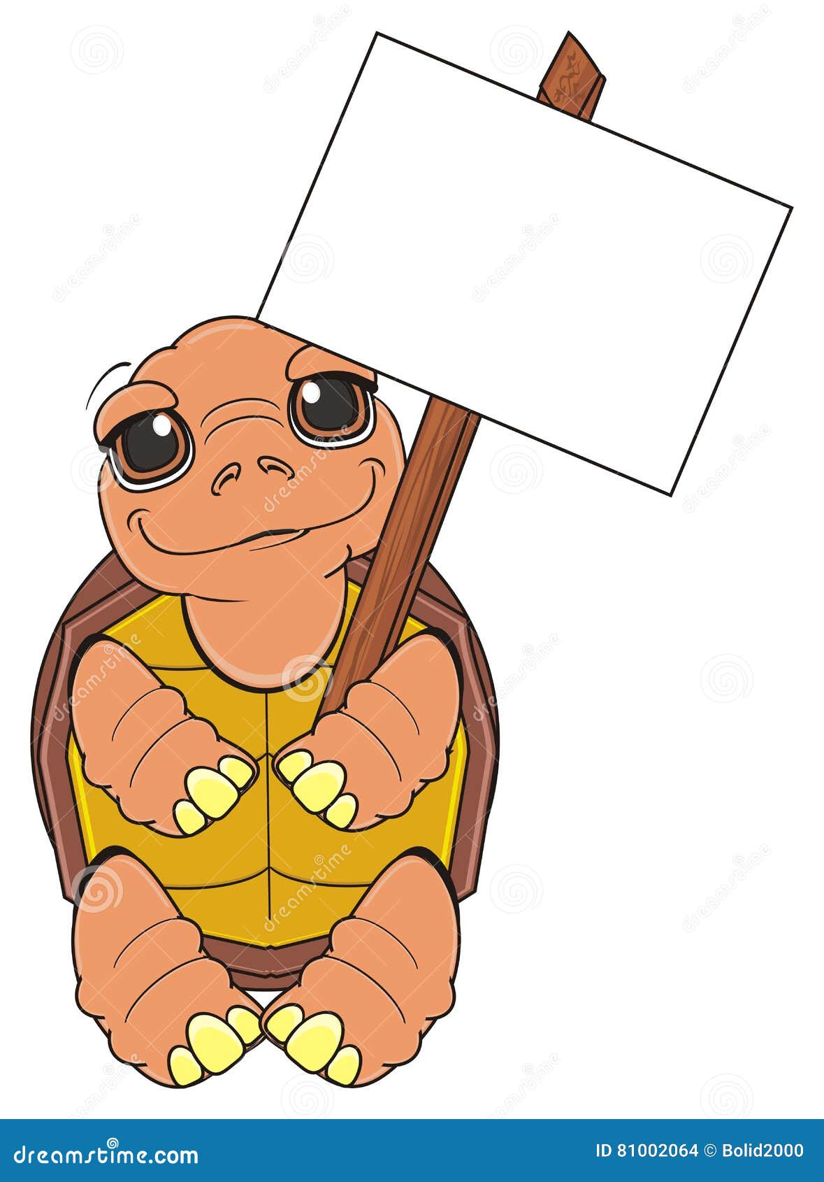 Turtle hold a clean paper stock illustration. Illustration of armor ...