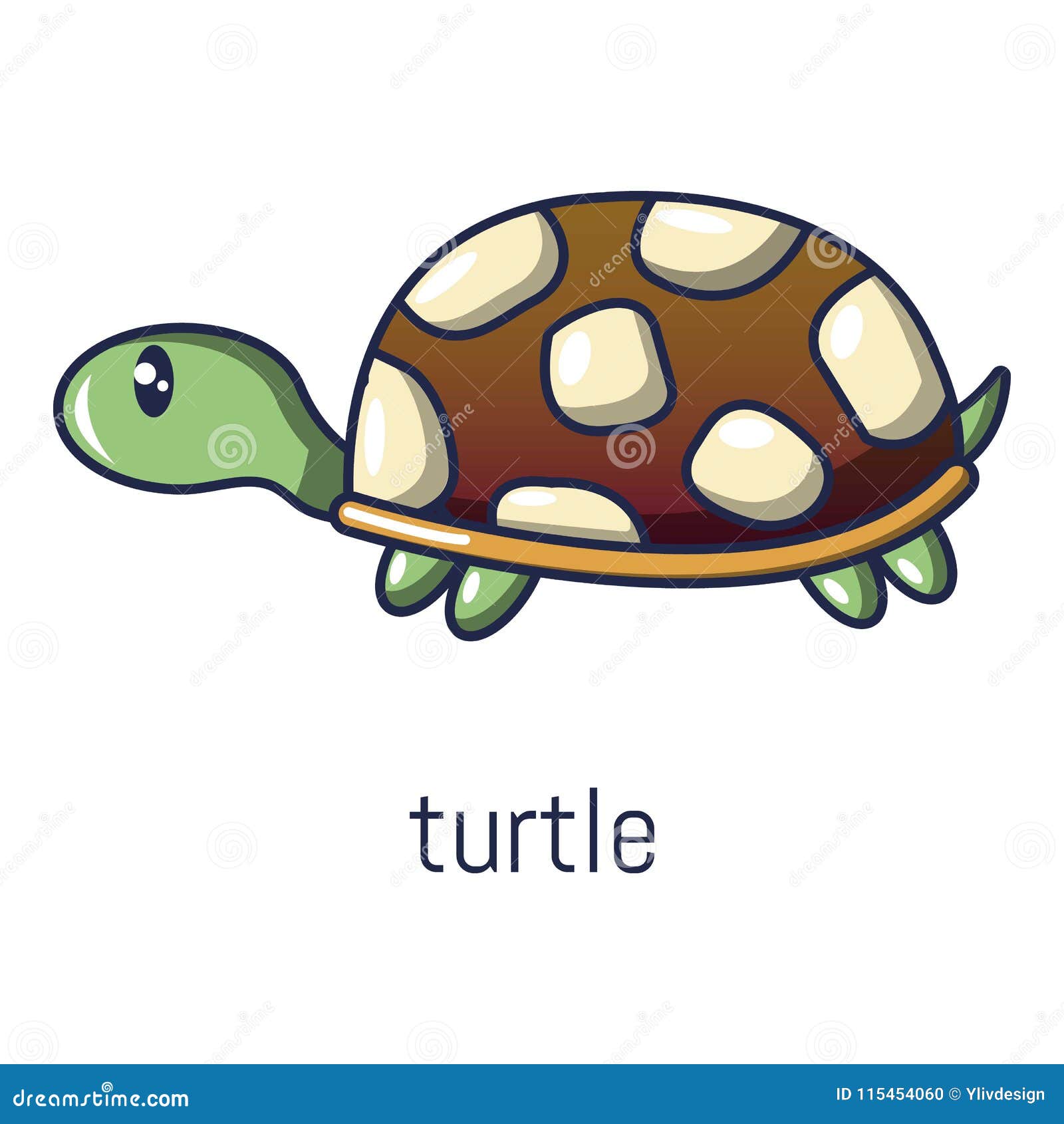 Turtle icon, cartoon style stock vector. Illustration of turtle - 115454060