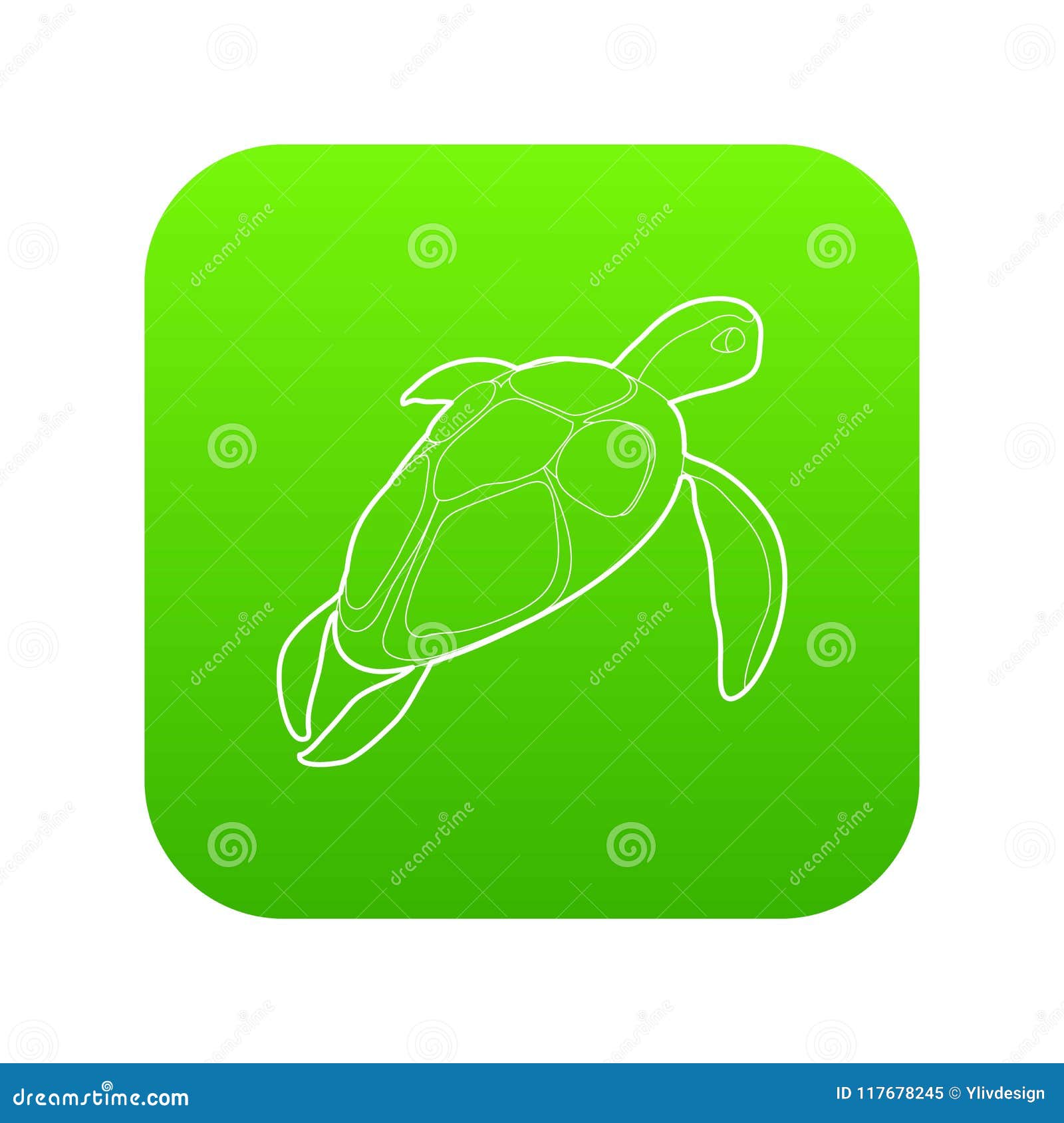 Turtle icon green vector stock vector. Illustration of exotic - 117678245