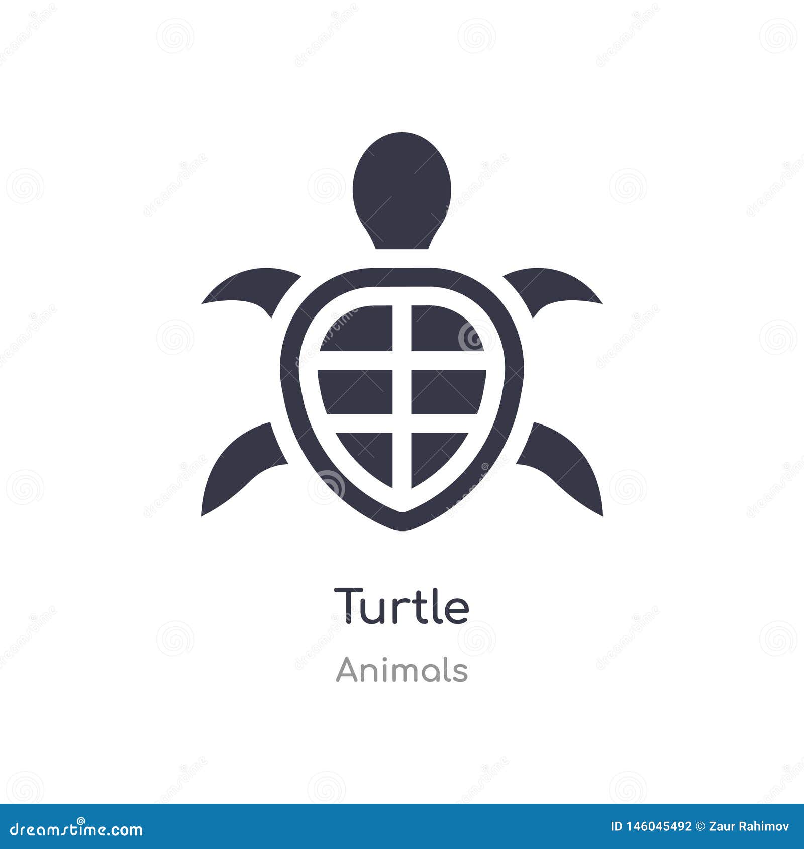 Turtle Icon. Isolated Turtle Icon Vector Illustration from Animals ...