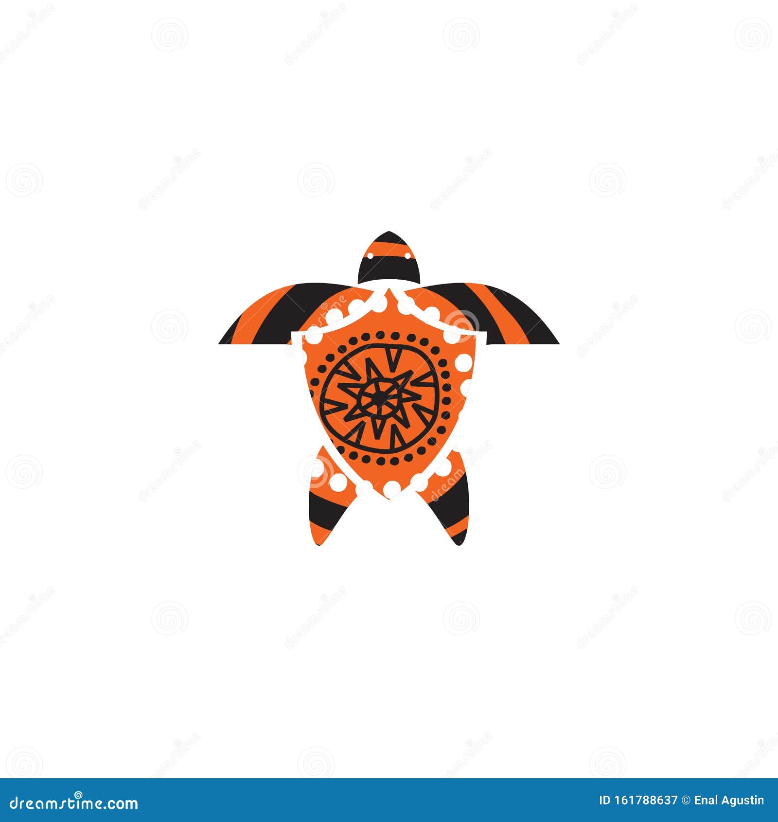 Turtle Icon Logo Design with Aboriginal Style Vector Stock Vector ...