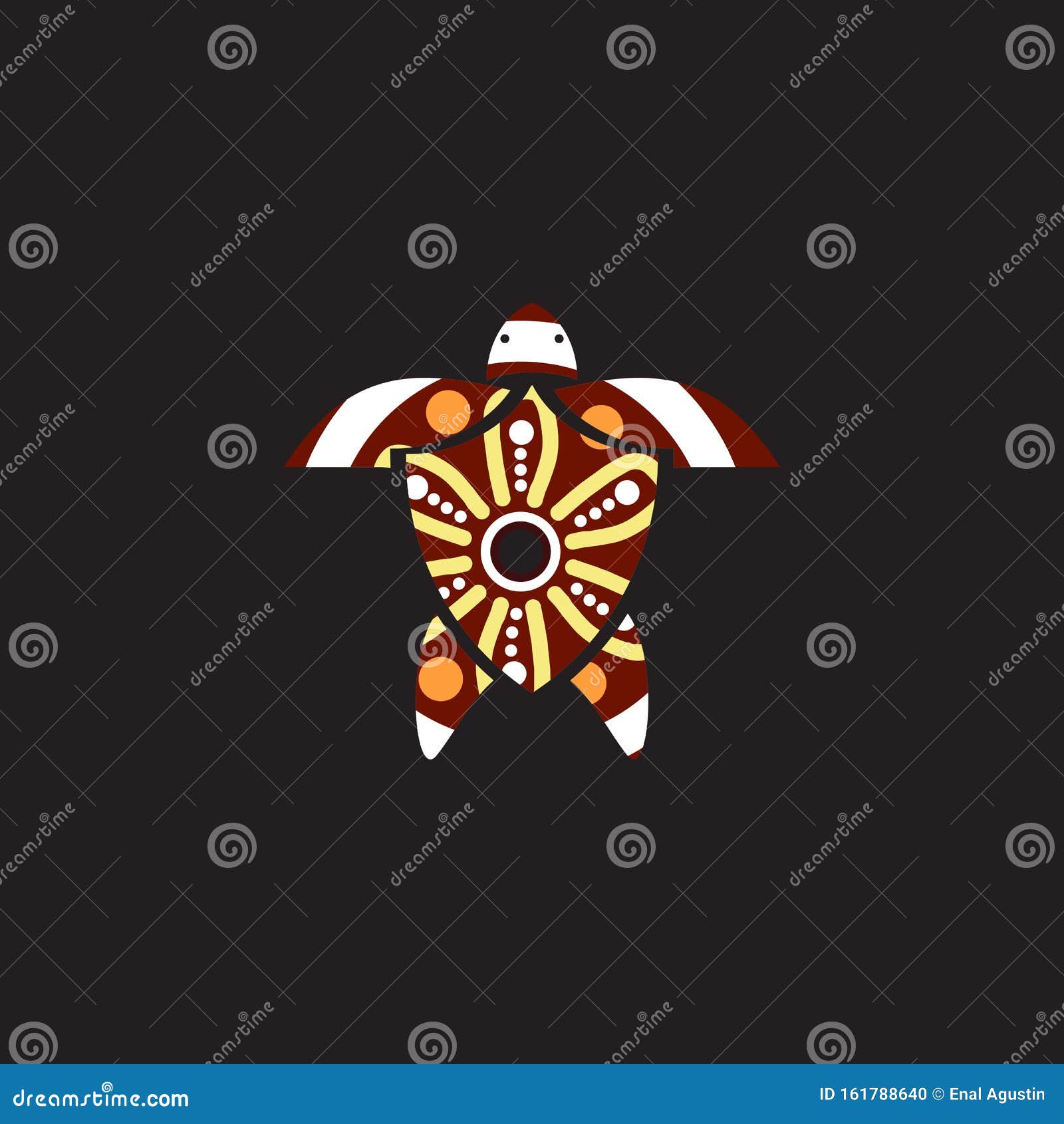 Turtle Icon Logo Design with Aboriginal Style Vector Stock Vector ...