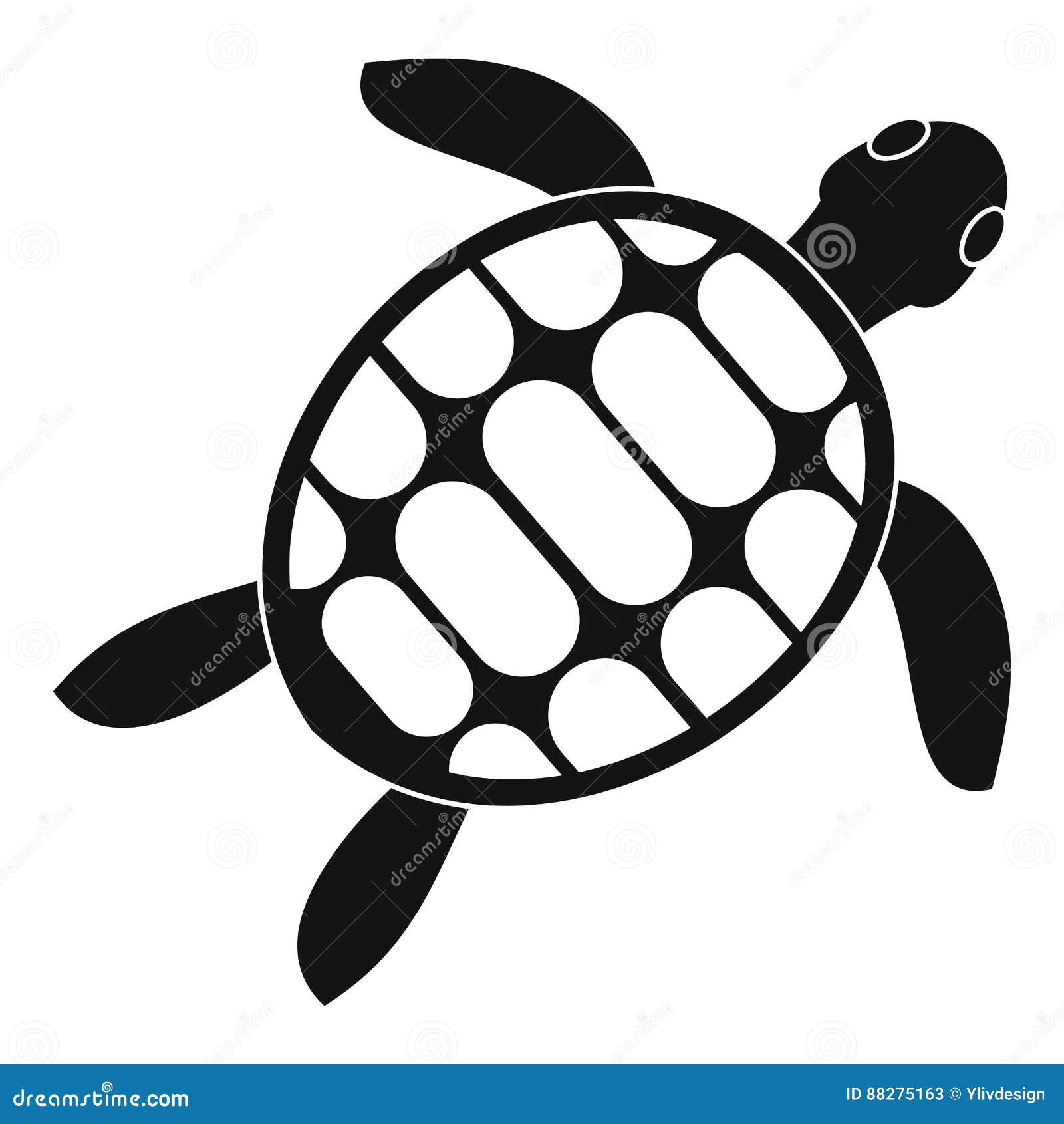 Turtle icon, simple style stock vector. Illustration of protection ...