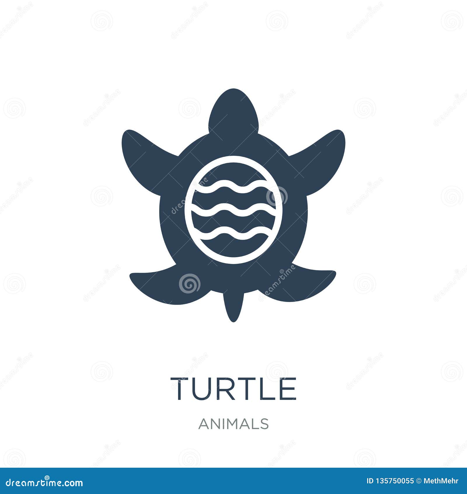Turtle Icon in Trendy Design Style. Turtle Icon Isolated on White ...