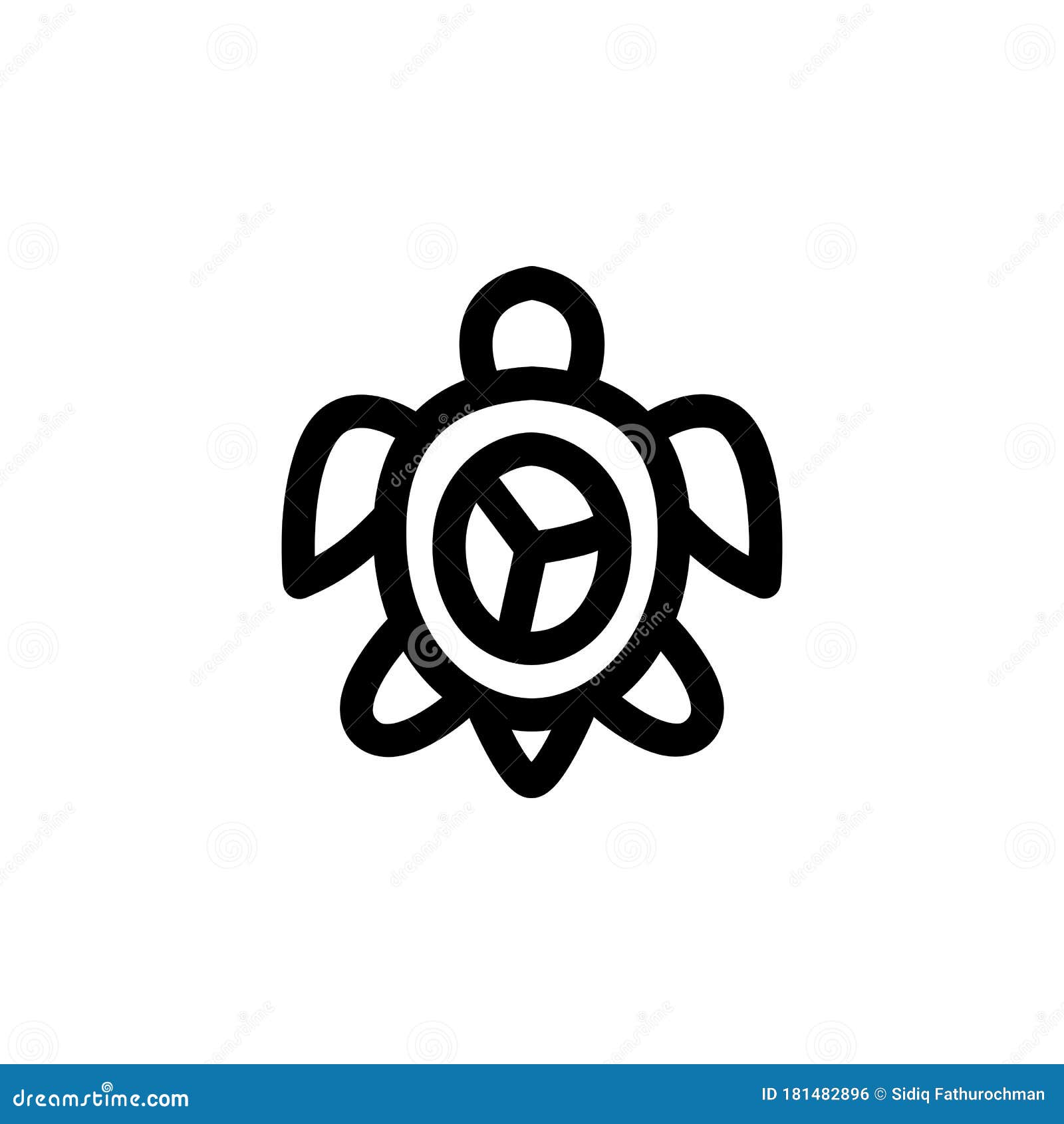 Turtle Icon stock vector. Illustration of cartoon, outline - 181482896