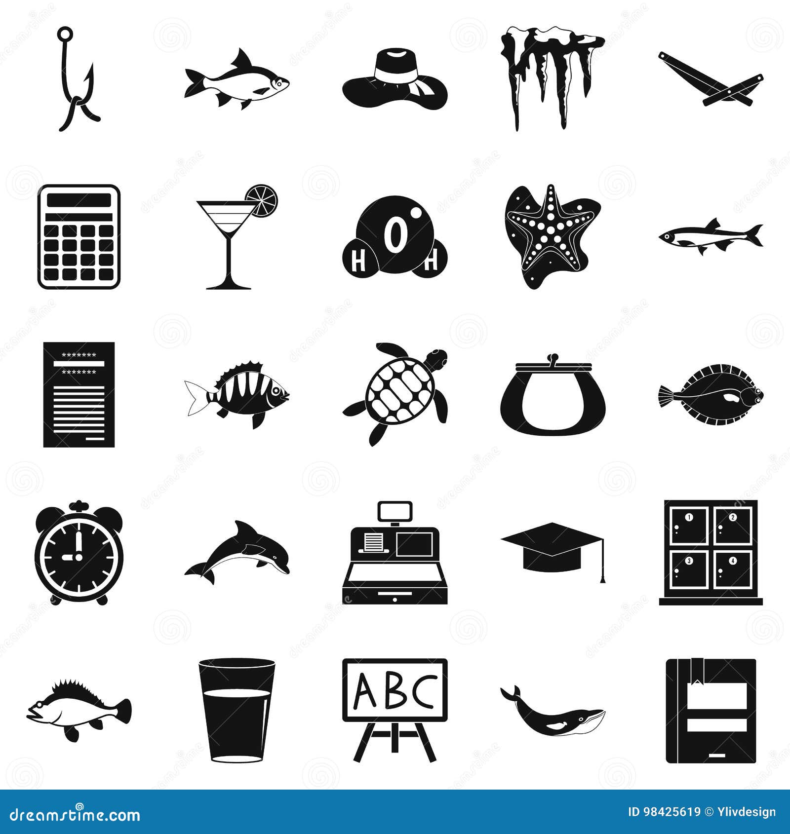 Turtle Icons Set. Tortoise Art Print Isolated On White For Your Design ...