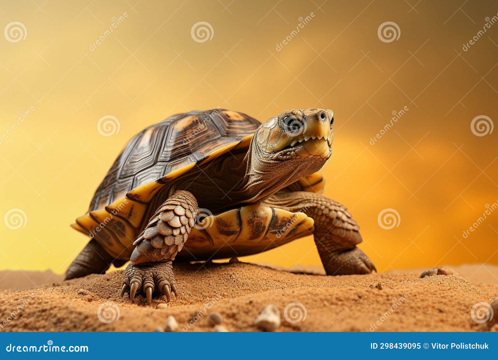 Turtle Isolated on Beige Background - Wallpaper Stock Illustration ...