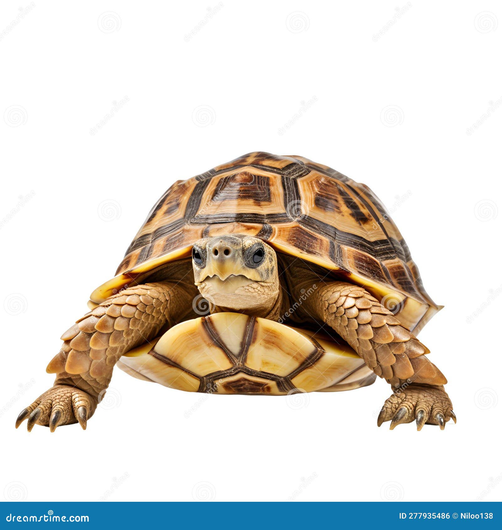 Turtle Isolated on White Background, Front View Stock Illustration ...
