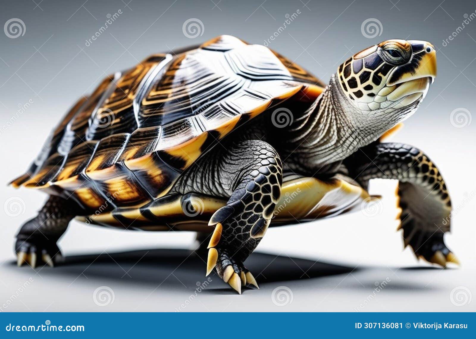 Turtle isolated on white stock image. Image of walk - 307136081
