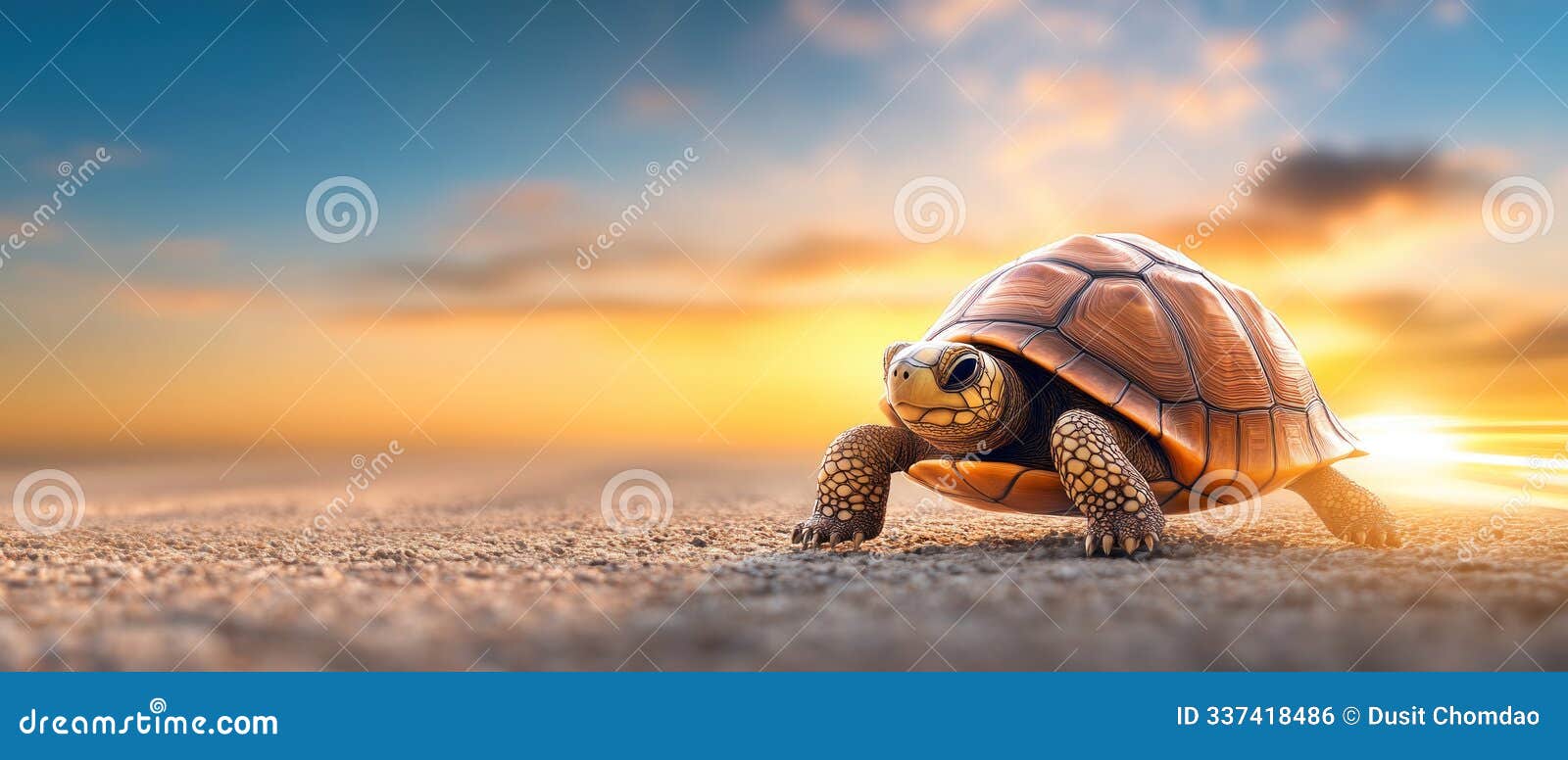 A Turtle with Jet Engines Mounted on Its Shell Moves Swiftly at Sunset ...