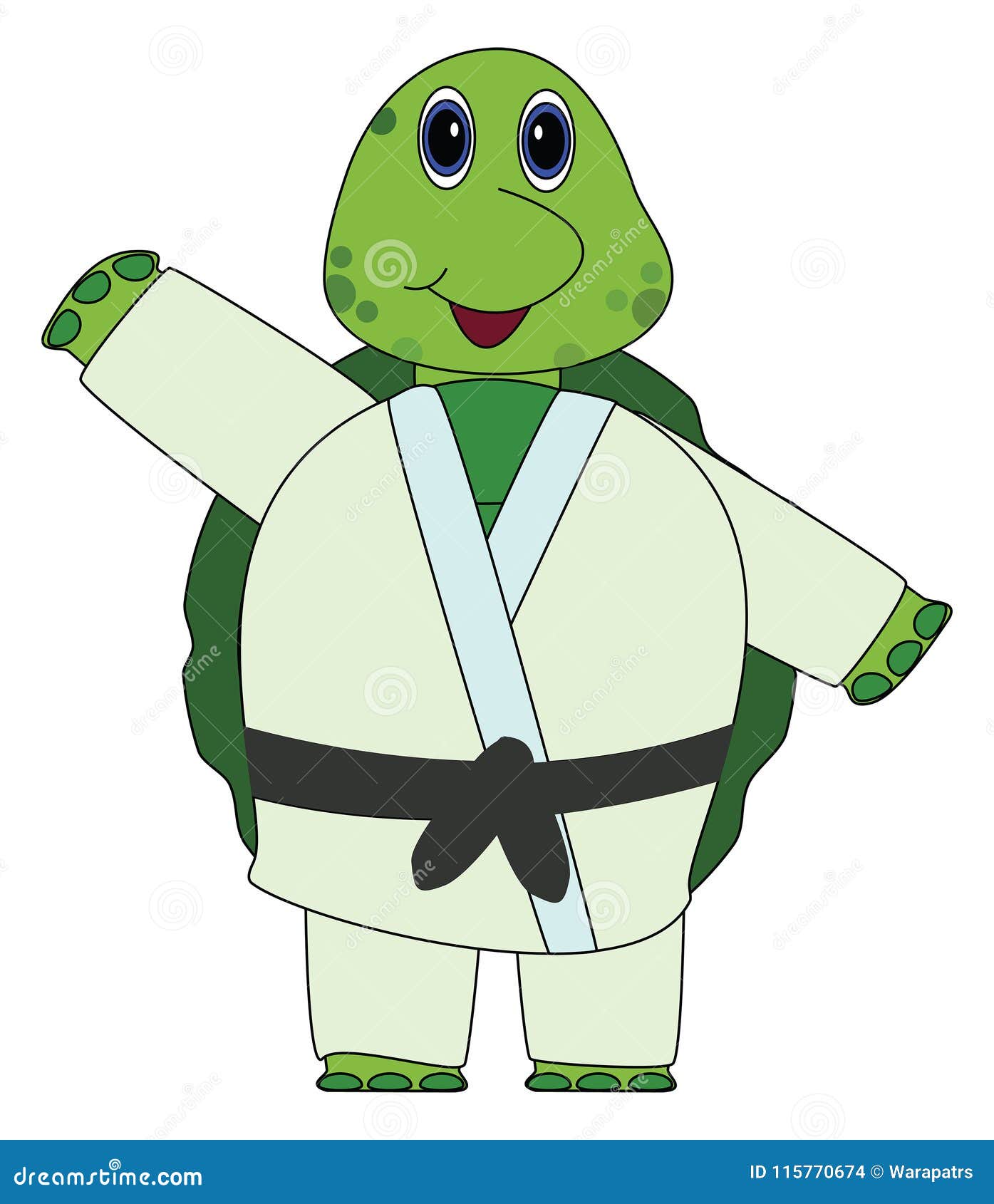 Turtle in judo wearing stock illustration. Illustration of black ...