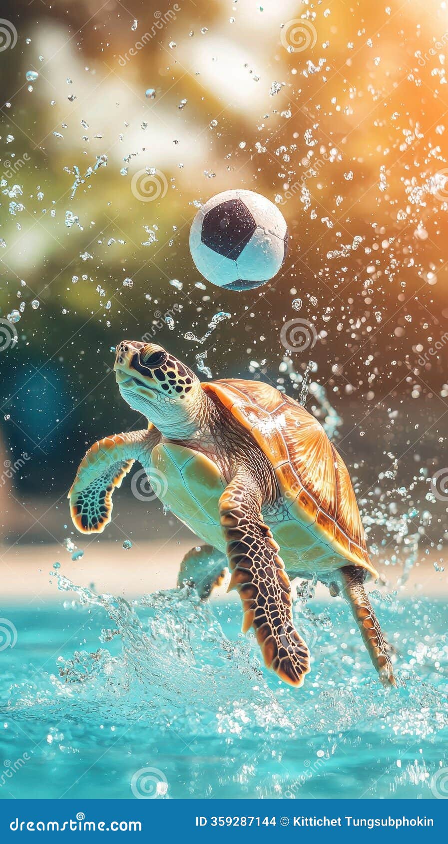 A Sea Turtle Jumping Out Of Muddy Water Royalty-Free Cartoon ...