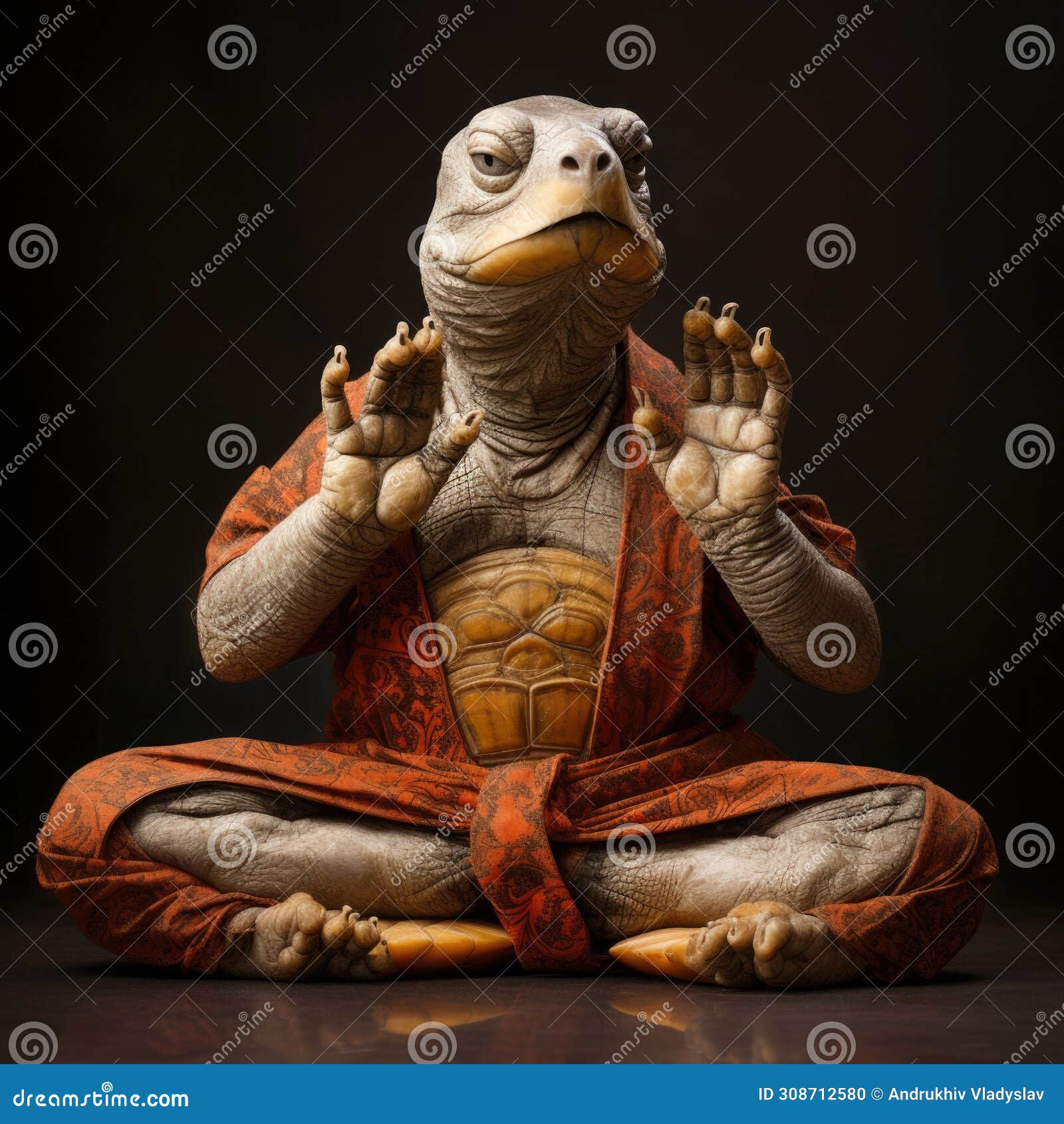 Turtle in the Kun fu pose stock illustration. Illustration of animal ...