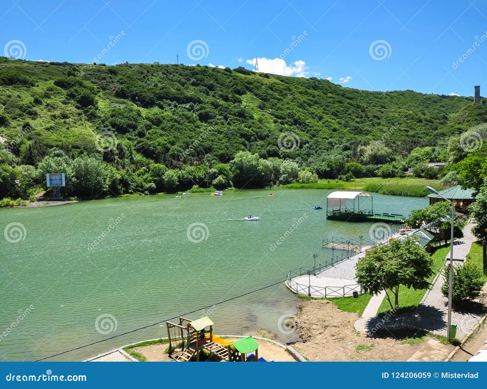 Turtle Lake in Tbilisi, Georgia Stock Image - Image of river, green ...