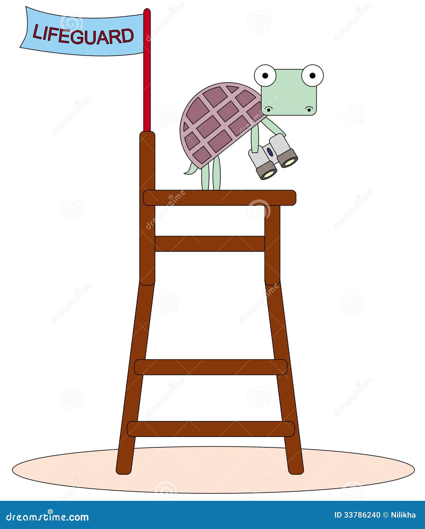 Turtle lifeguard stock illustration. Illustration of humor - 33786240
