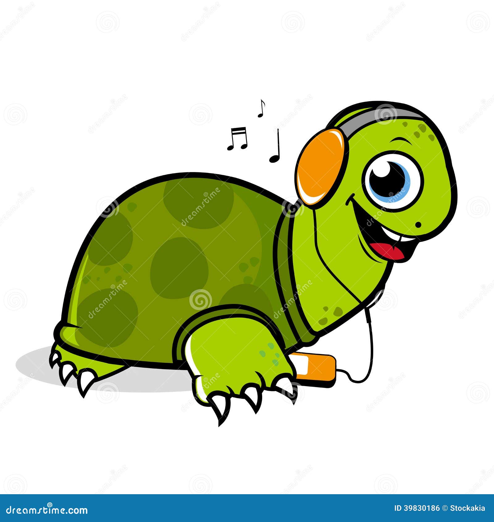 Turtle Listening To Music. Vector Illustration Stock Vector ...