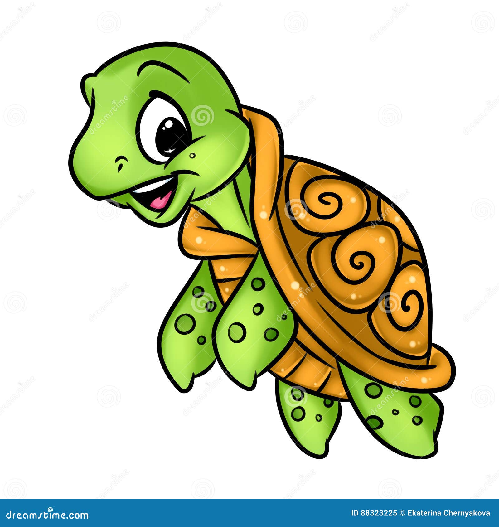 Turtle Little Cartoon Illustrations Stock Illustration - Illustration ...