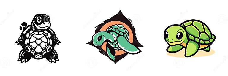 Turtle Logo 2D AI Generated Stock Image - Image of small, tortoise ...