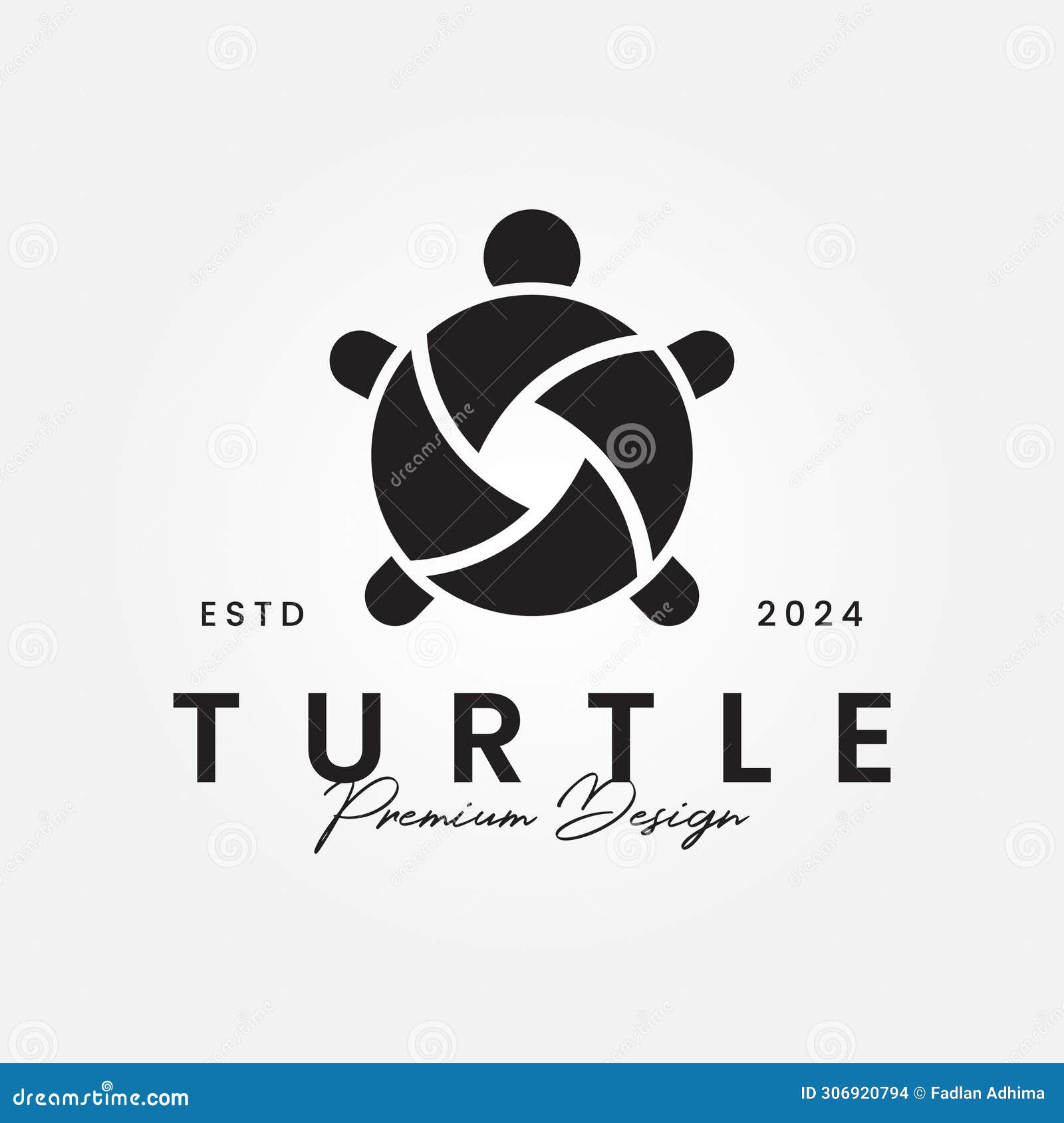 Turtle Logo Vector with a Minimalist Stock Vector - Illustration of ...