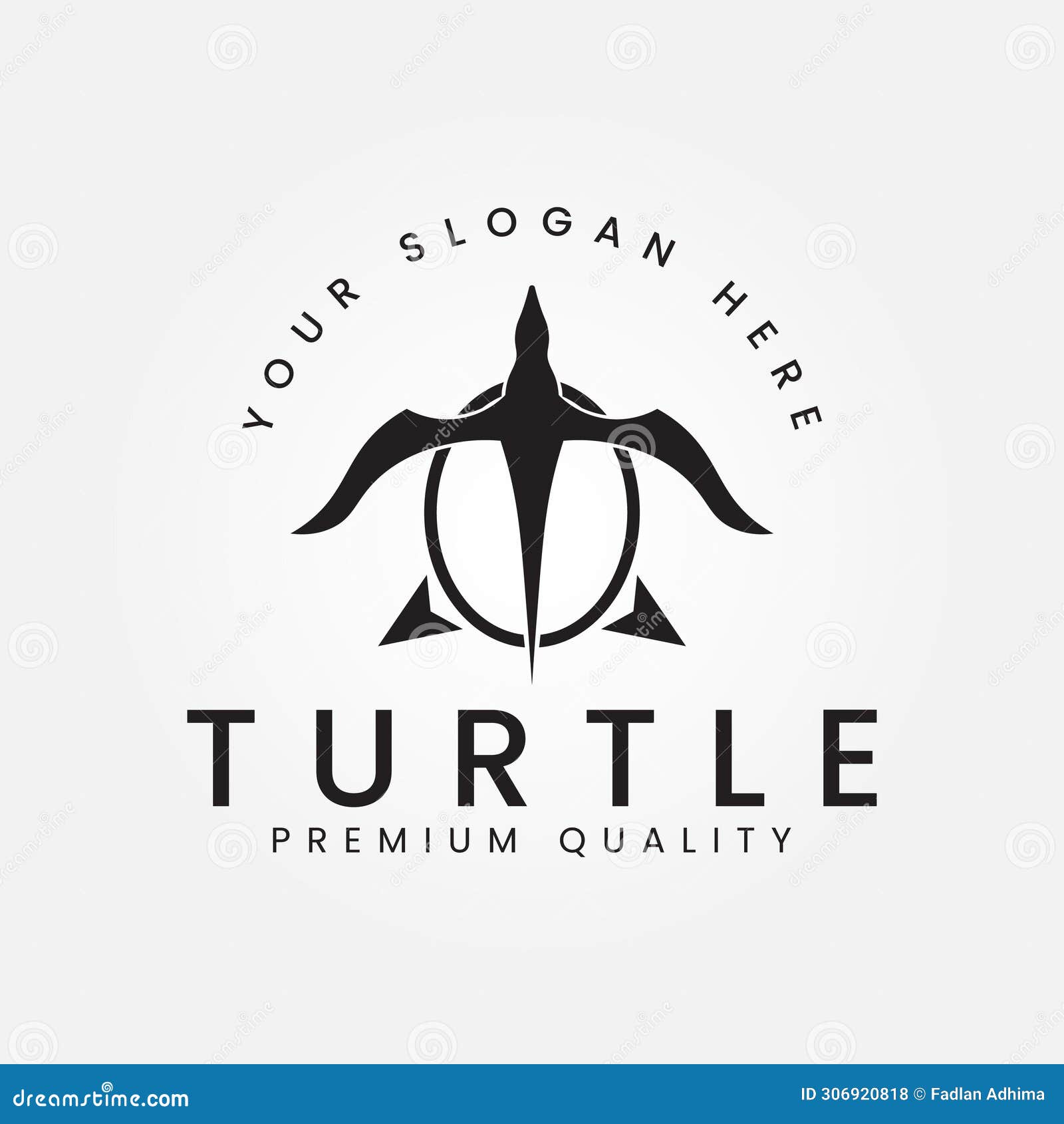 Turtle Logo Vector with a Minimalist Stock Vector - Illustration of ...