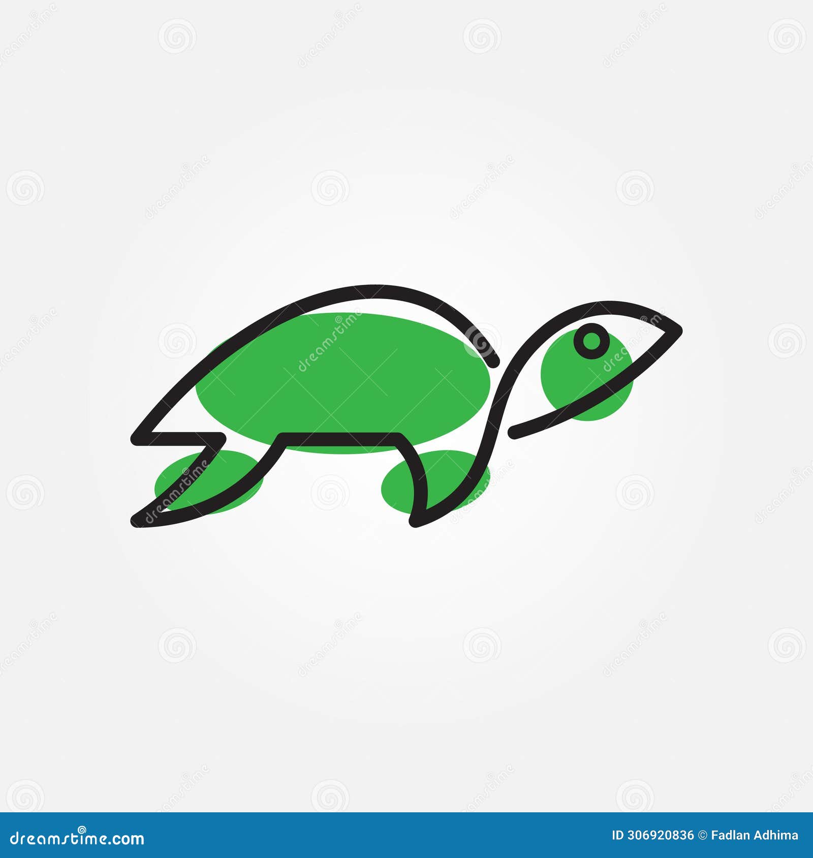 Turtle Logo Vector with a Minimalist Stock Vector - Illustration of ...