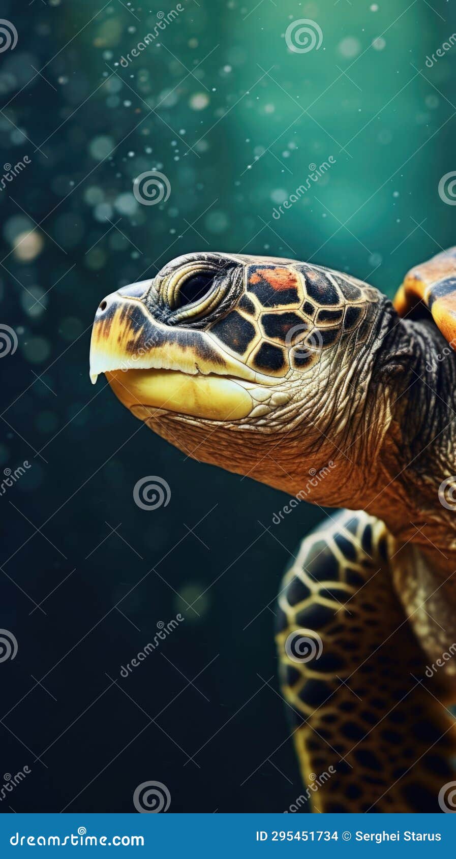 A Turtle is Looking Up at the Camera, AI Stock Illustration ...