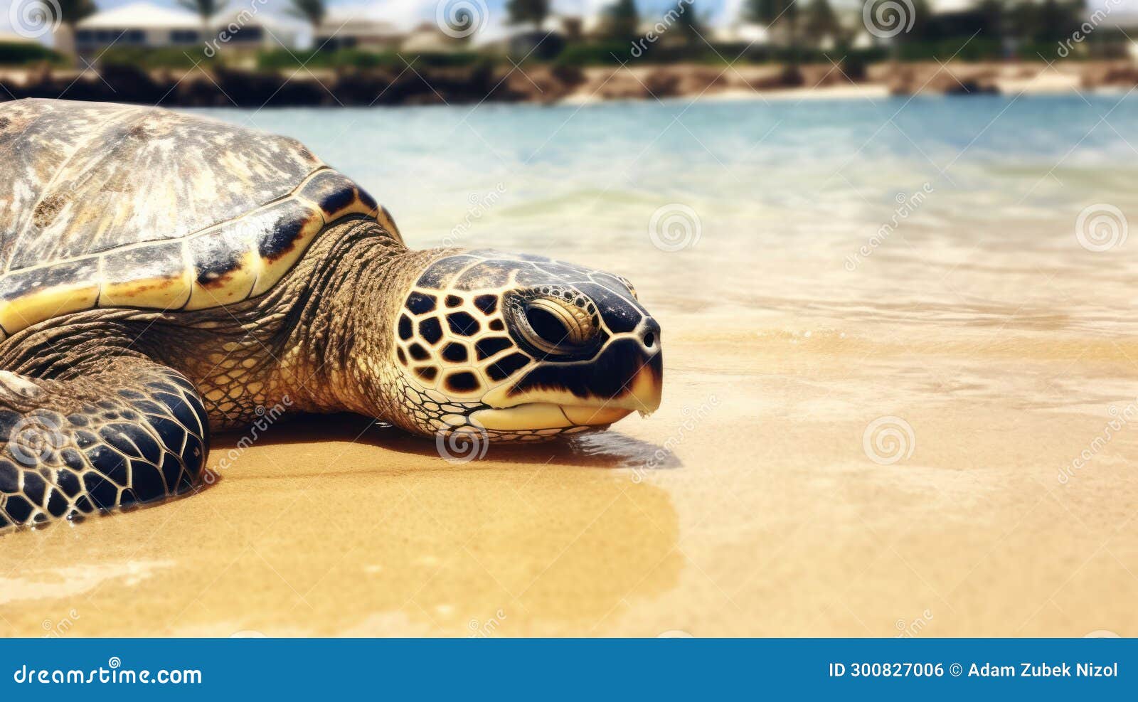 A turtle lying on the sand stock illustration. Illustration of reptile ...