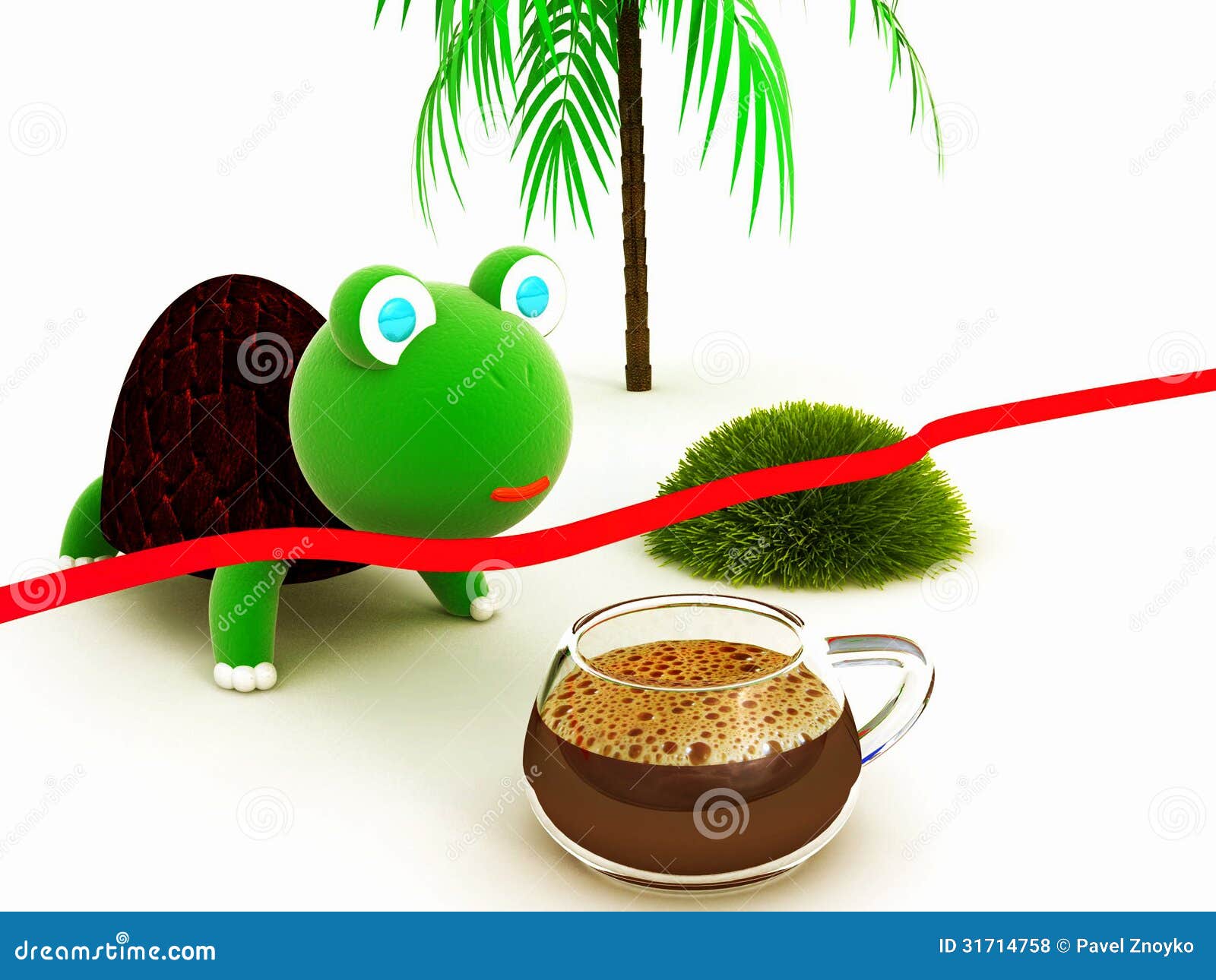 Turtle Marathon Runner in the Desert Stock Illustration - Illustration ...