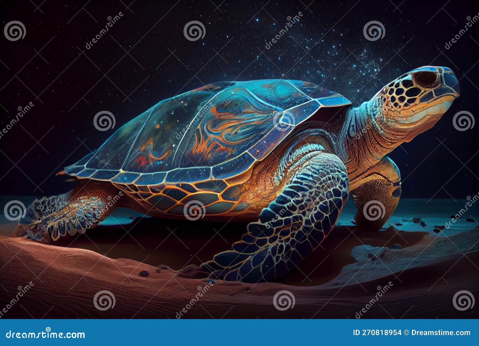 Turtle Masterpiece Amazing Galaxy Dark Image Generative AI Stock ...