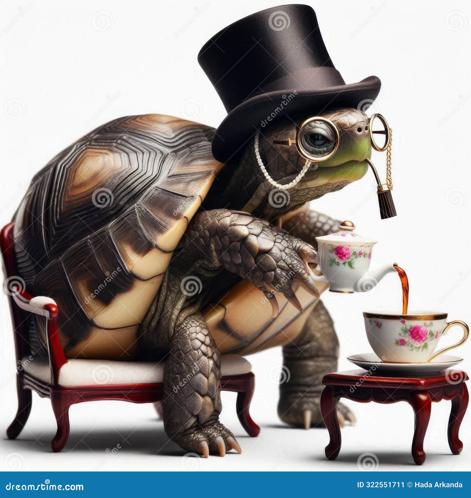 Turtle With Monocle In Norwegian Fjords Stock Image | CartoonDealer.com ...