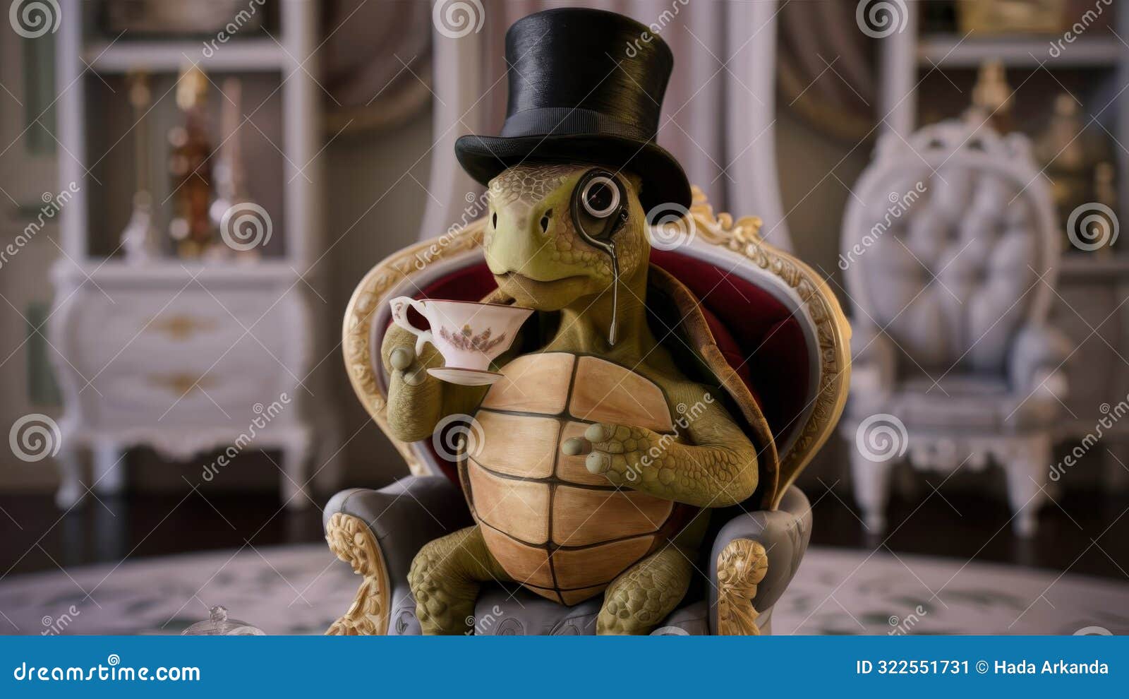 Turtle With Monocle In Norwegian Fjords Stock Image | CartoonDealer.com ...