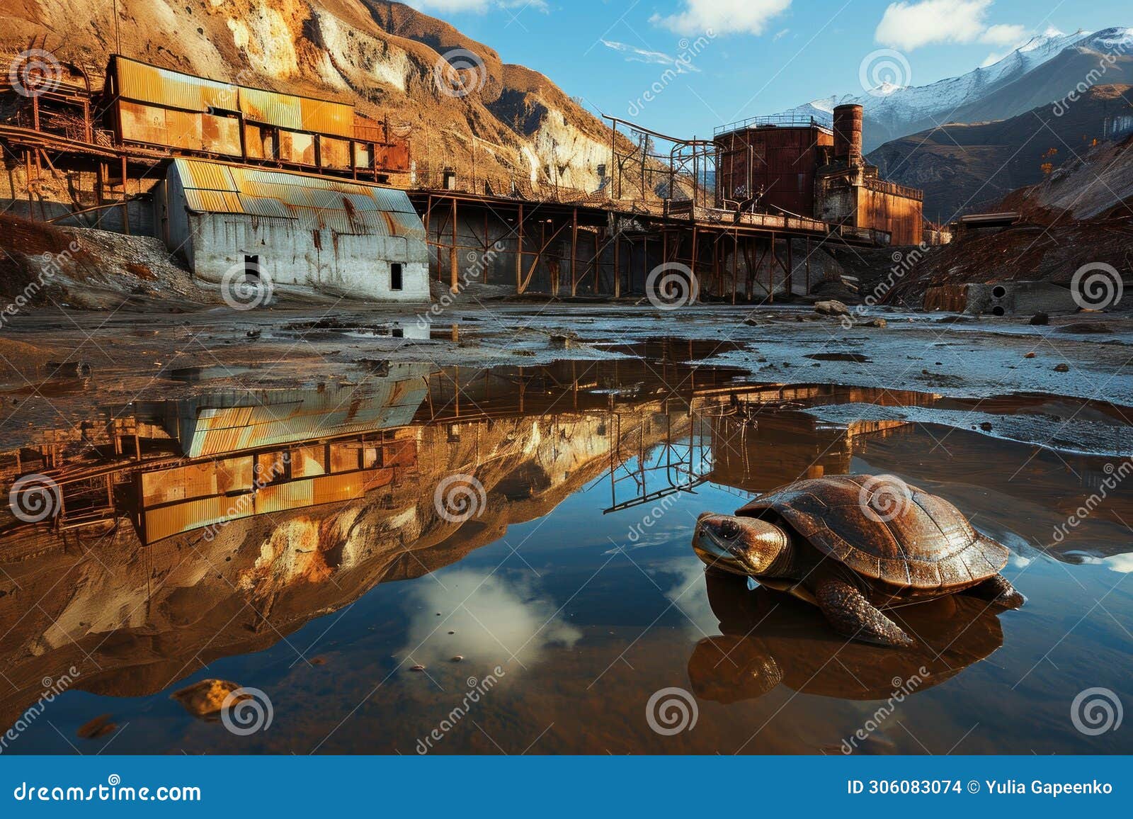 Turtle in the Mud Tibet Region Stock Photo - Image of wildlife, aquatic ...