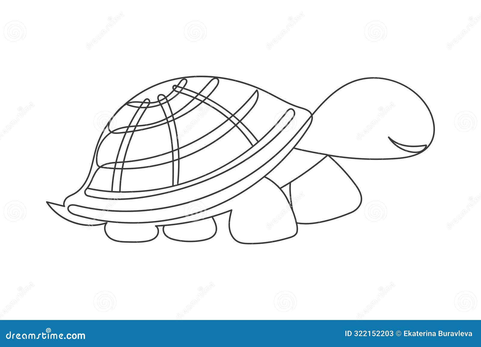 Turtle in One Line. Continuous Line Drawing of a Sea Turtle Stock ...