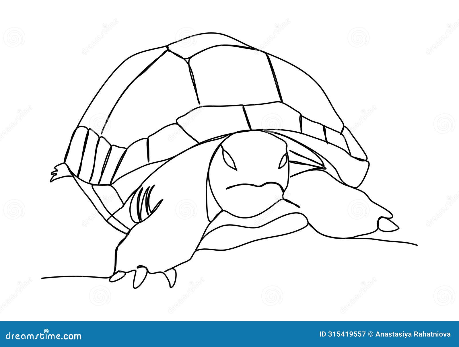 Turtle. One Line Drawing Vector Illustration Stock Vector ...