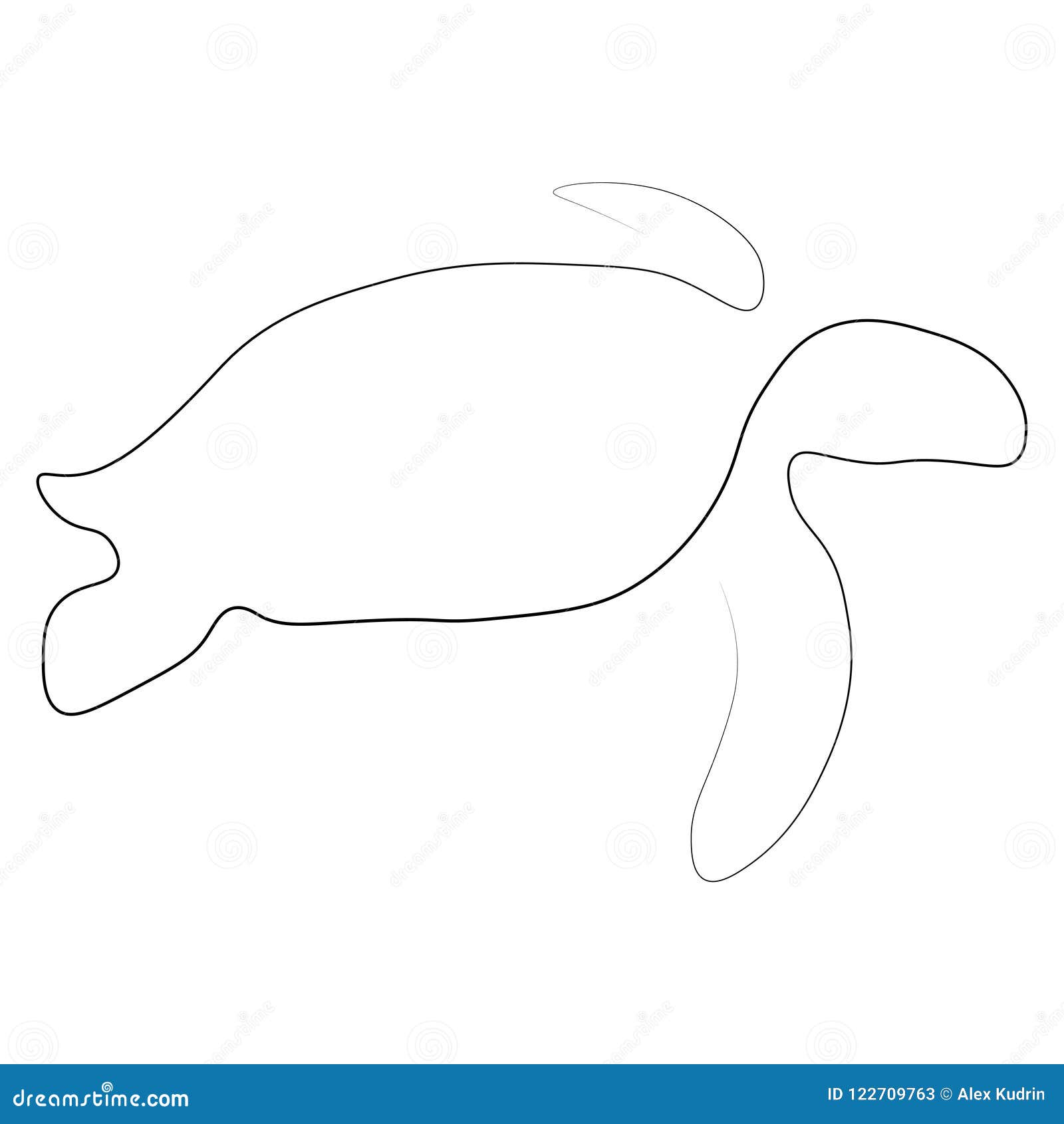 Turtle one line stock vector. Illustration of animal - 122709763