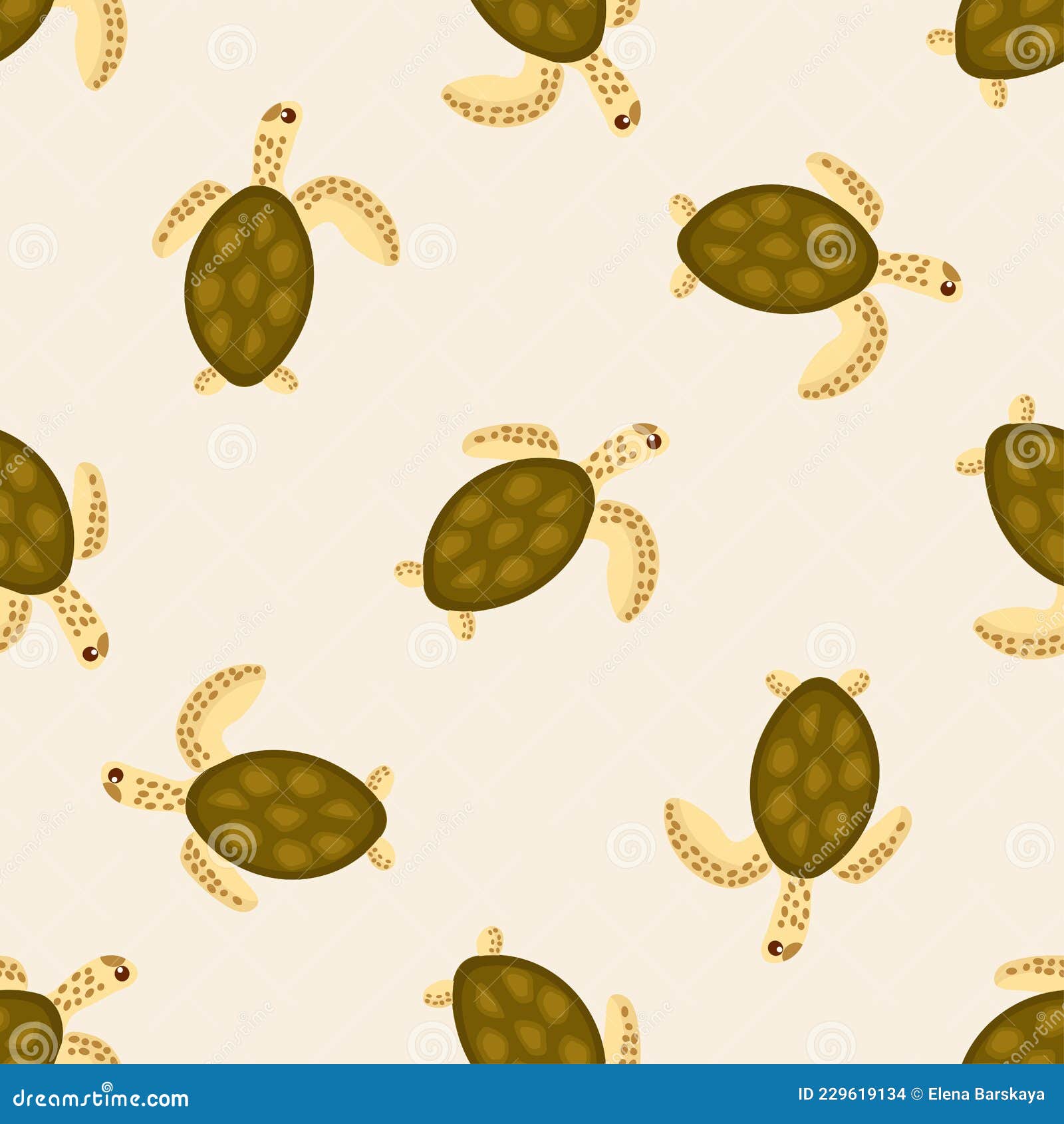 Turtle Pattern on a Beige Background for Use in the Design of Textiles ...