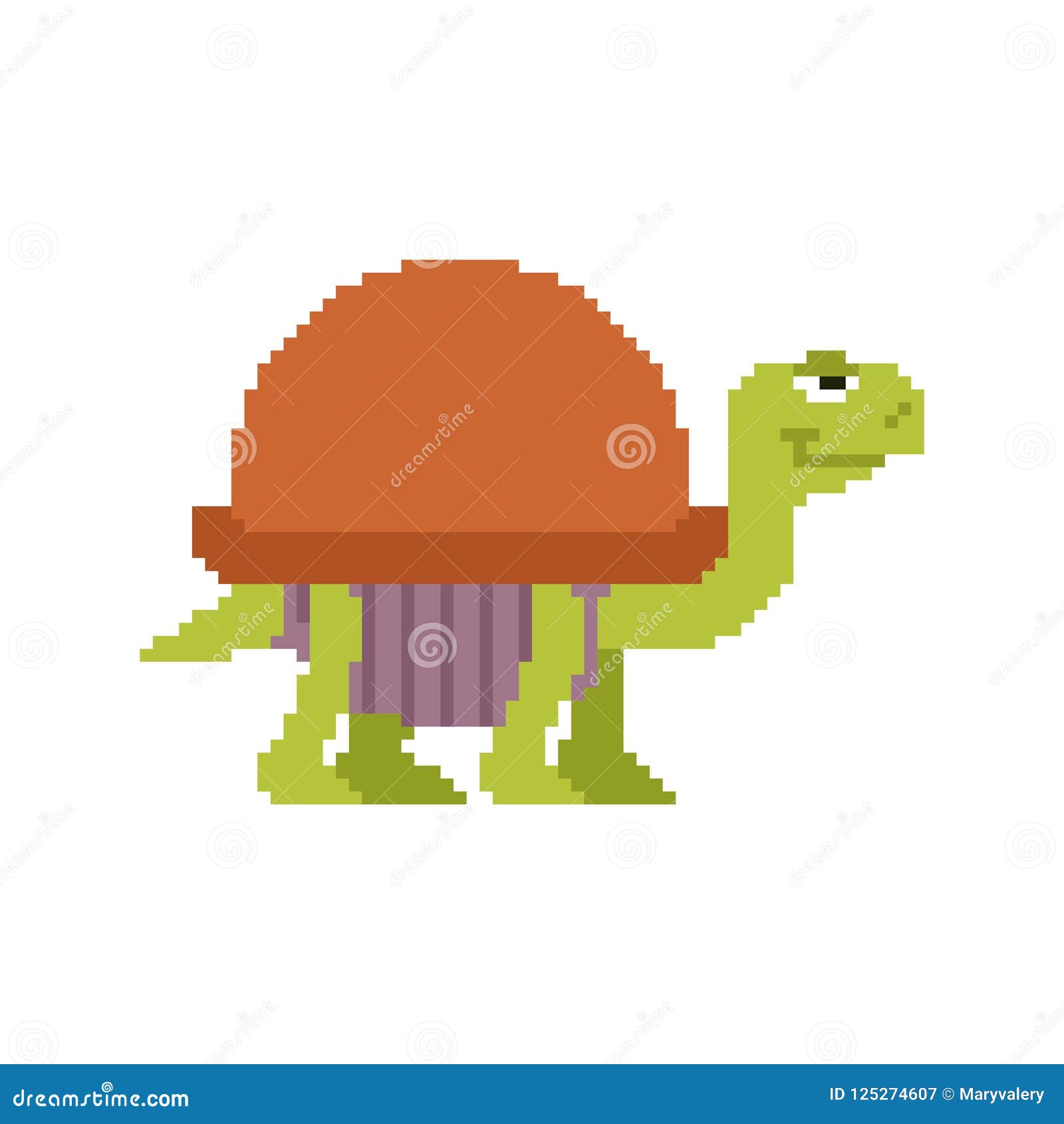 Turtle Pixel Art. Tortoise 8 Bit Vector Illustration. Stock Vector ...