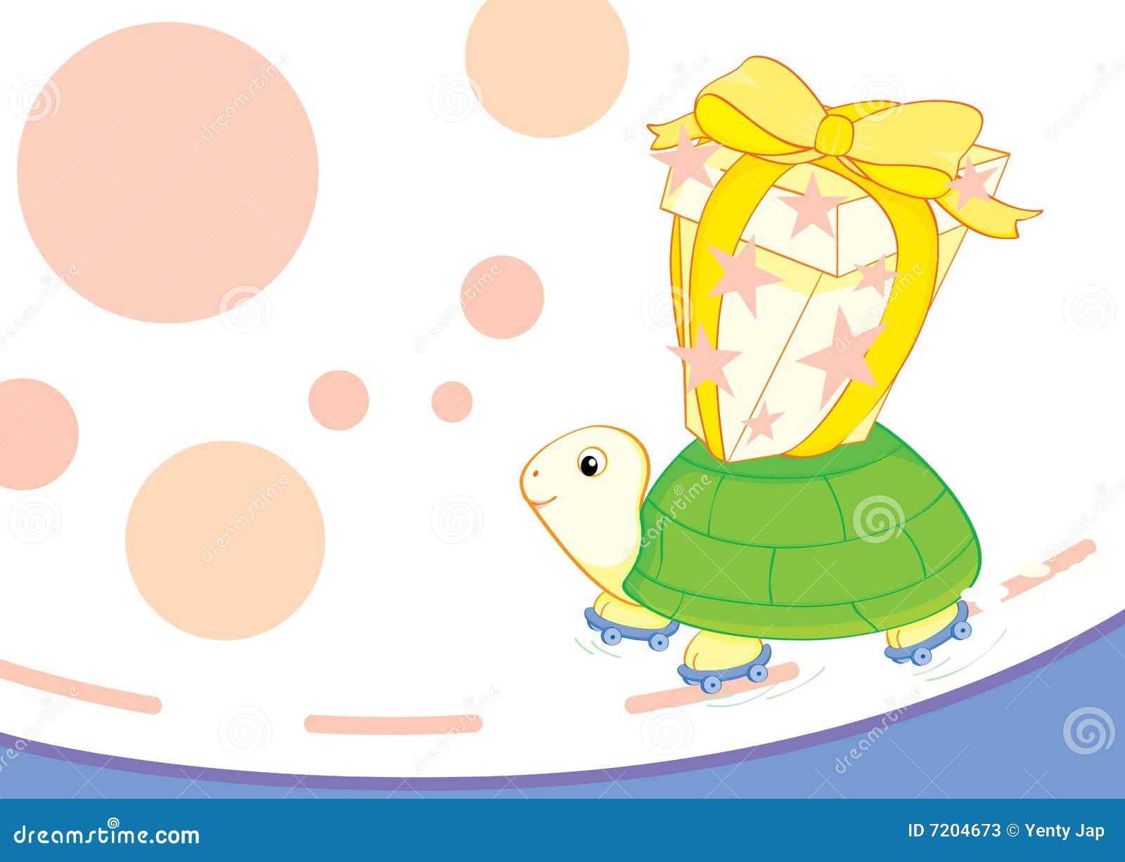 Turtle with present stock vector. Illustration of migrate - 7204673