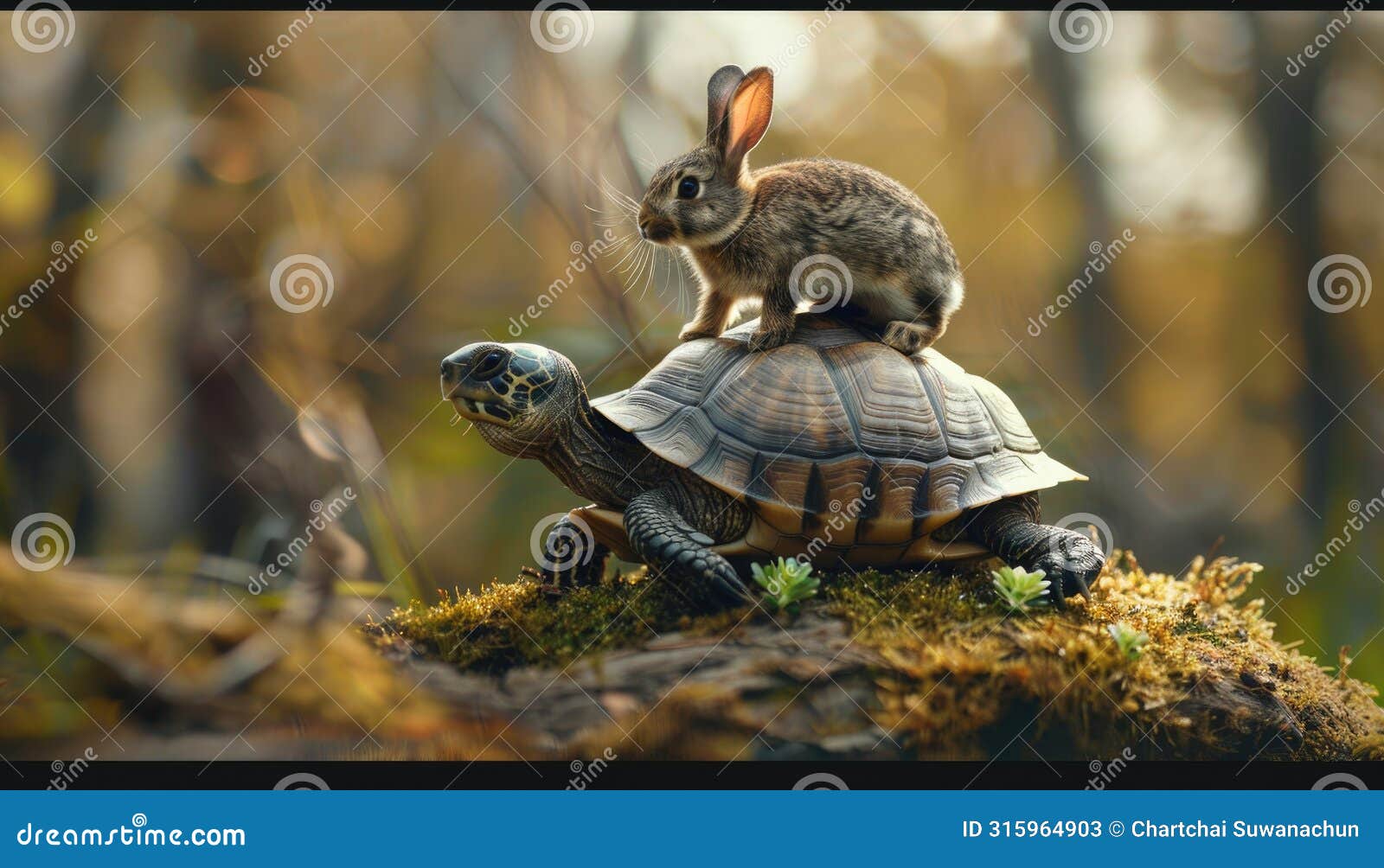 A Turtle and a Rabbit are on Top of Each Other by AI Generated Image ...