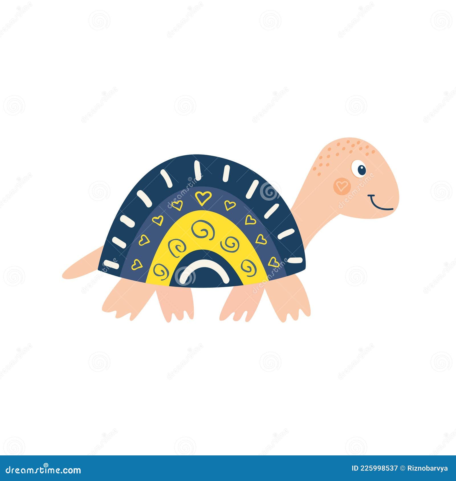 Turtle with a Rainbow Shell. Boho Decor for the Nursery Stock Vector ...