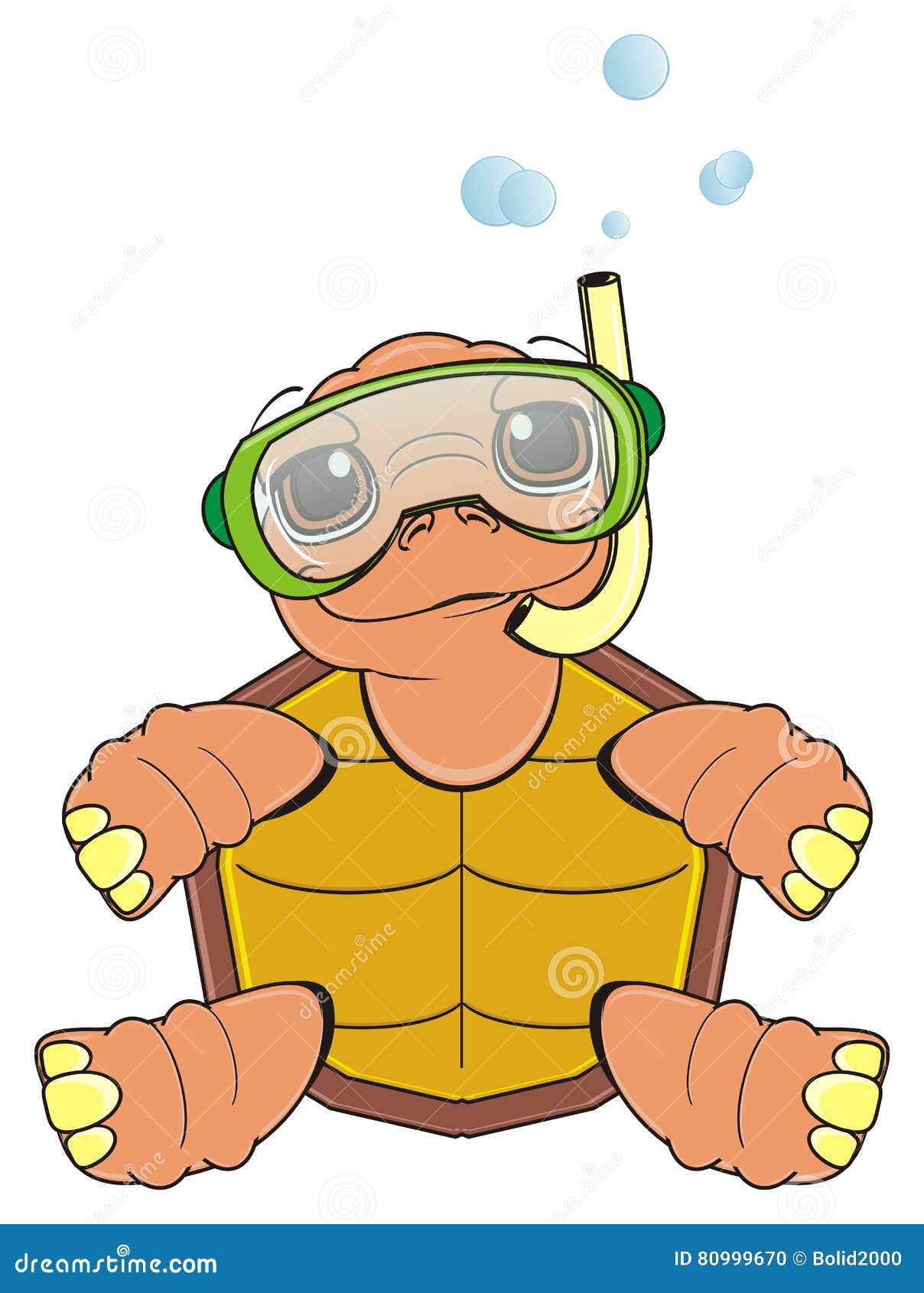 Turtle ready to diving stock illustration. Illustration of white - 80999670