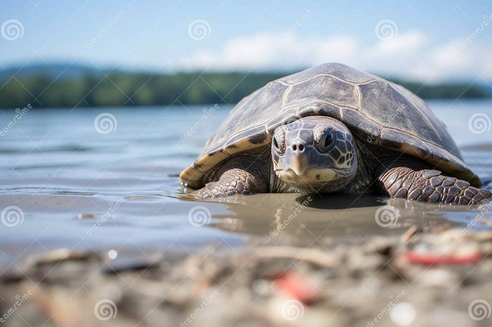Turtle Retreating into Its Shell Stock Photo - Image of generated ...